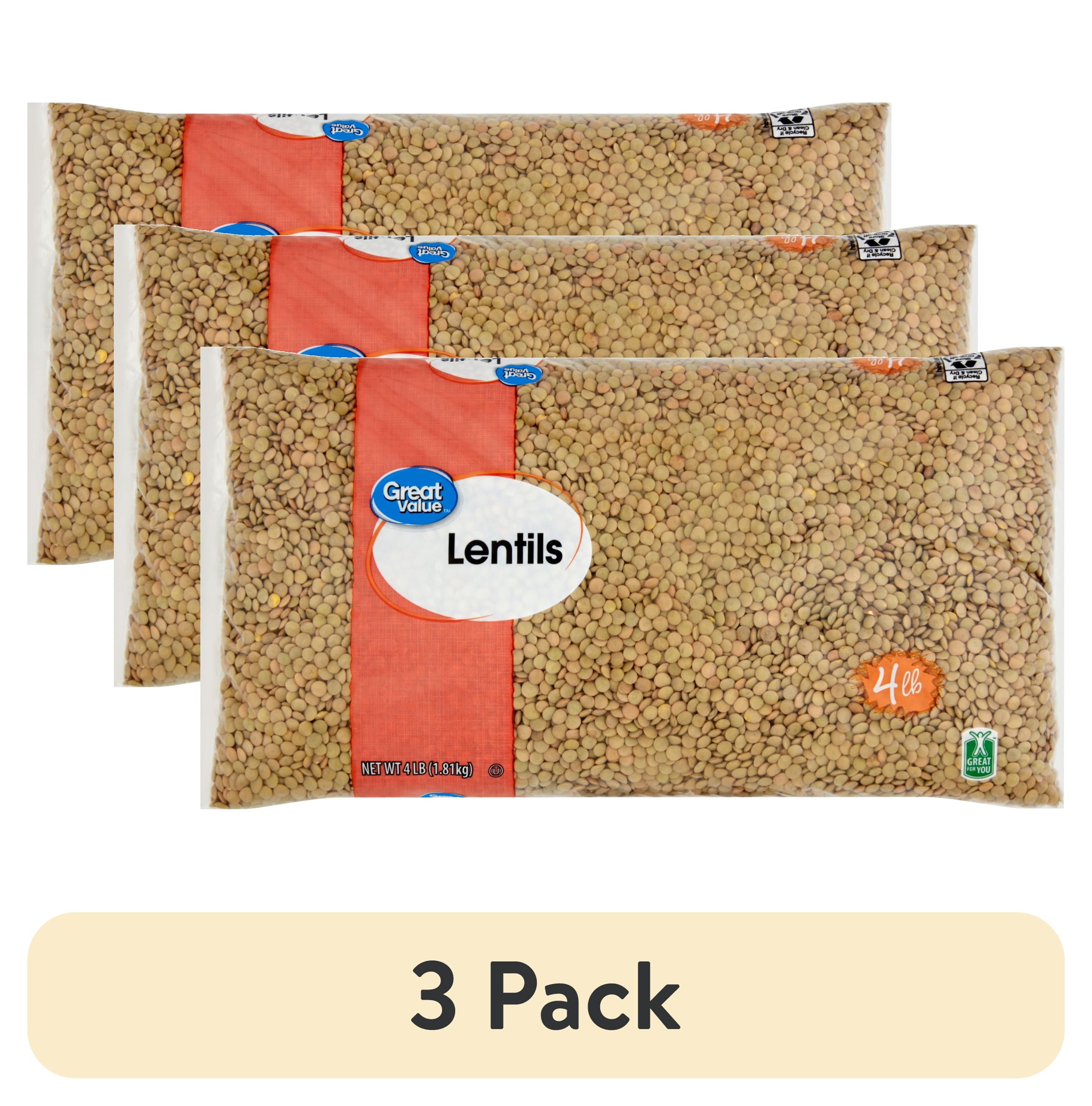 (3 pack) Great Value Lentils, 4 lb - Walmart.com