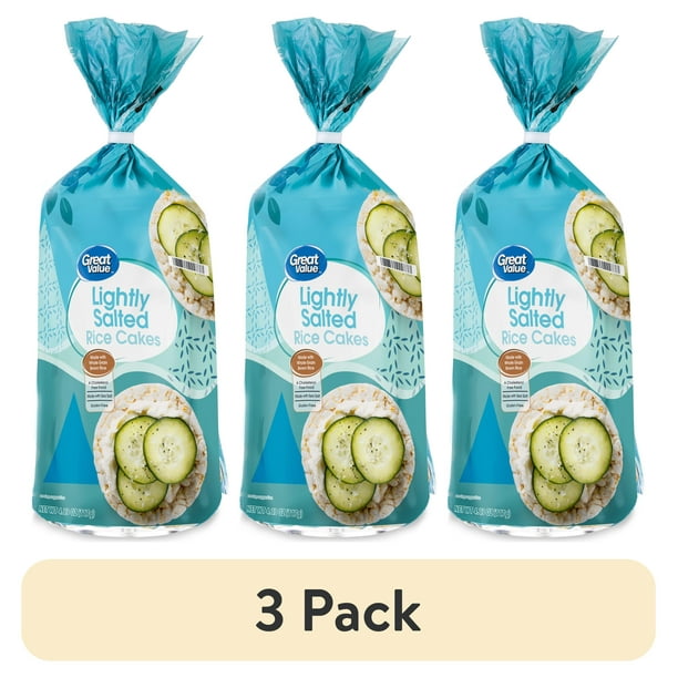 (3 pack) Great Value Lightly Salted Rice Cakes, 4.13 oz Bag - Walmart ...