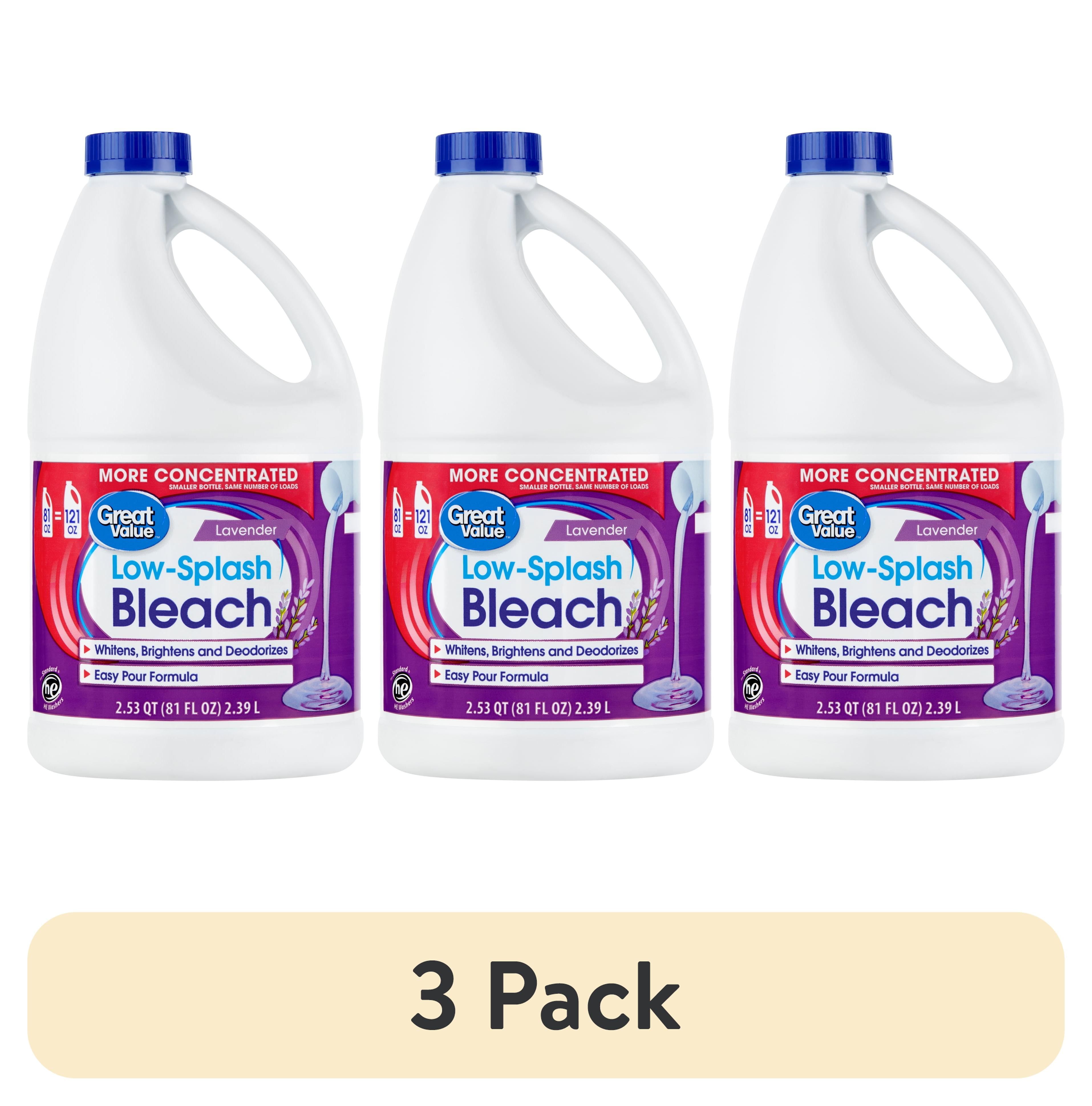 (3 pack) Great Value Low-Splash Bleach, Lavender, 81 fl oz - Walmart.com