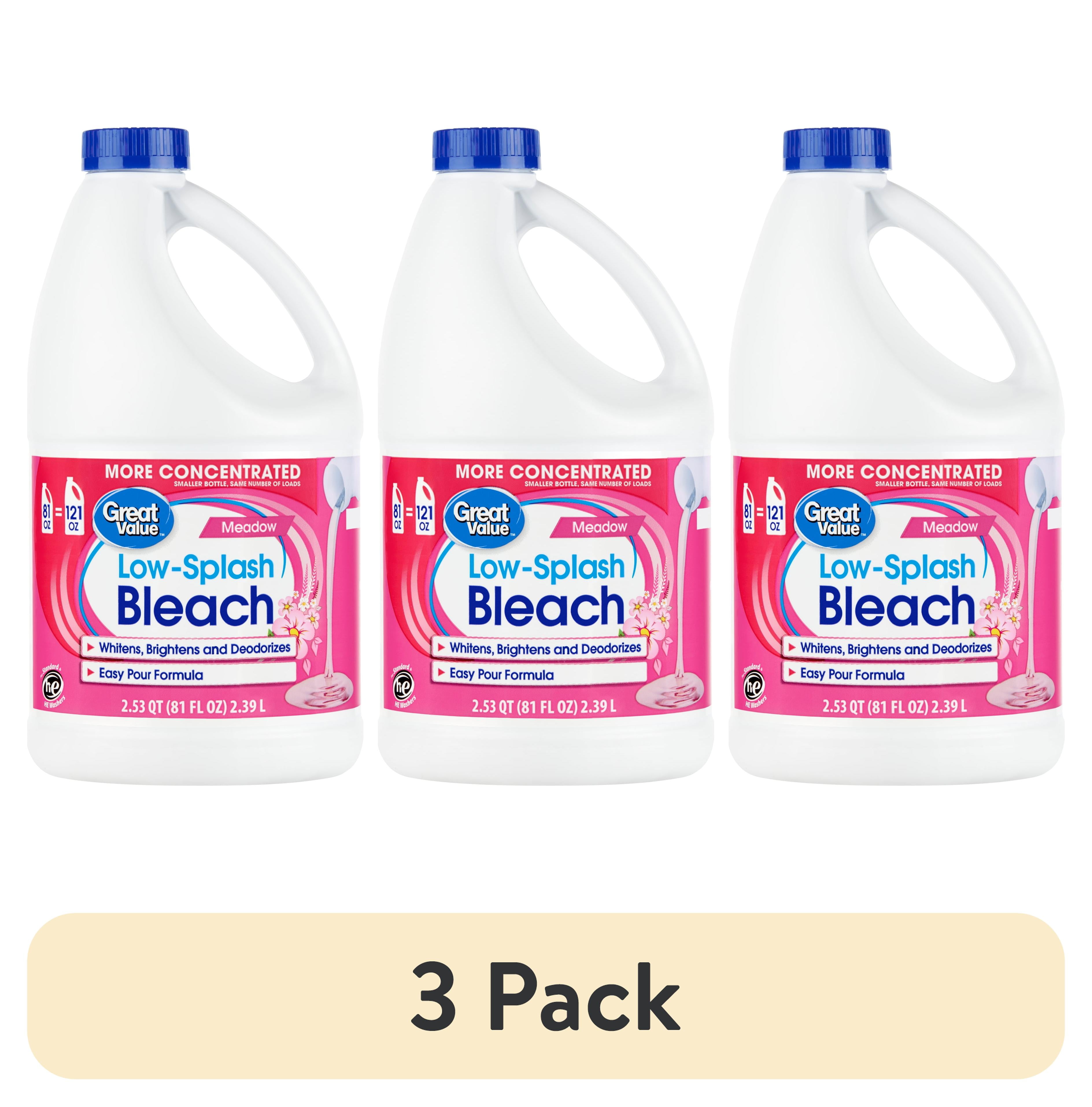 (3 pack) Great Value Low-Splash Bleach, Meadow Scent, 81 fl oz ...