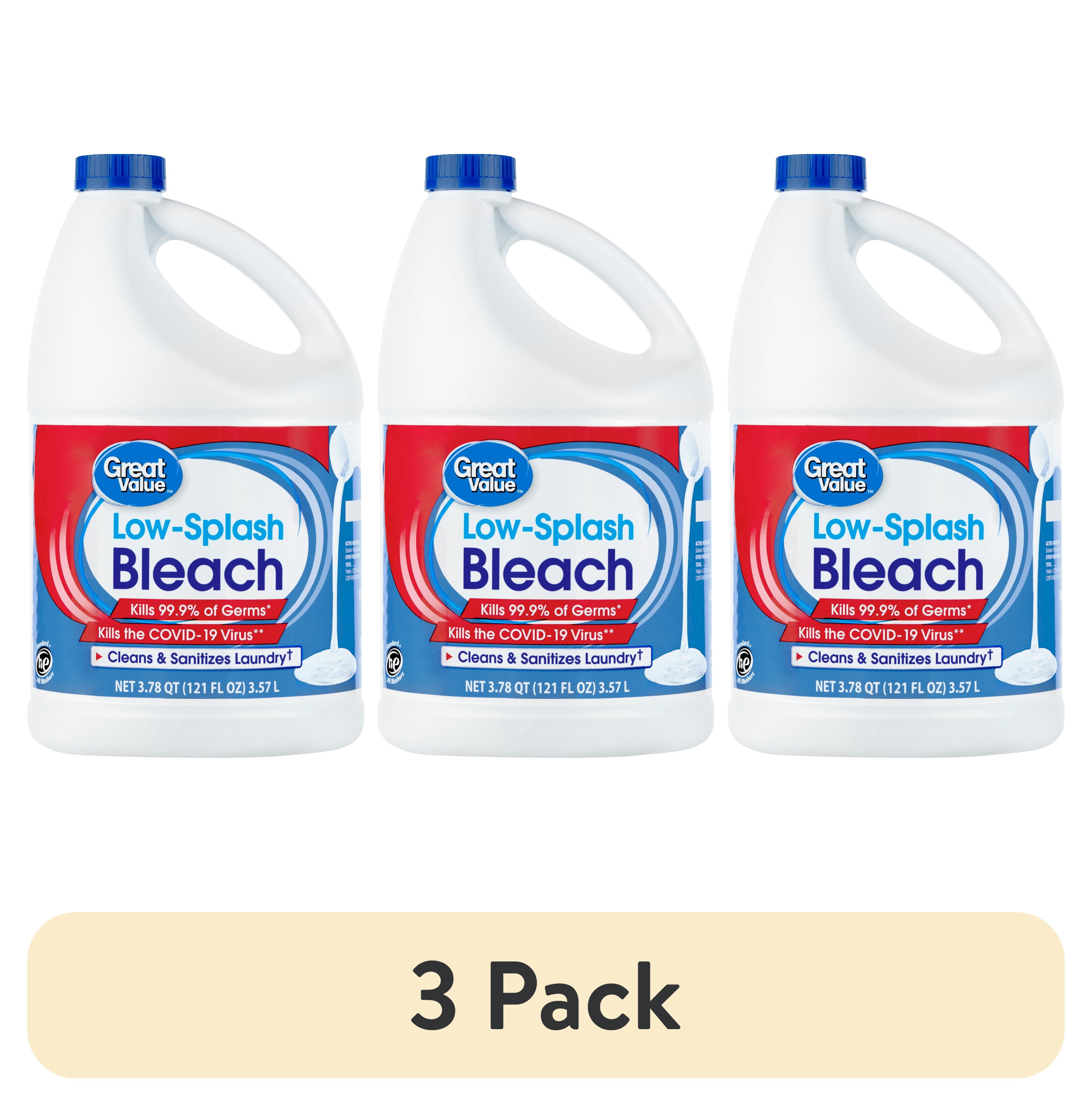 (3 pack) Great Value Concentrated Low Splash Bleach Regular, 121 floz ...