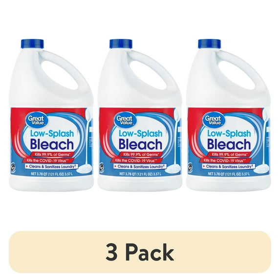 (3 pack) Great Value Concentrated Low Splash Bleach Regular, 121 floz ...