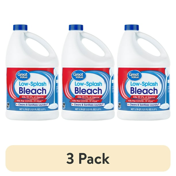 (3 pack) Great Value Low Splash Bleach Regular, 121 oz - Walmart ...