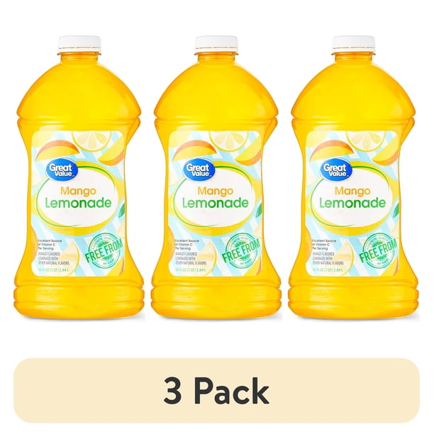 (3 pack) Great Value Mango Lemonade, 96 oz - Walmart Business Supplies