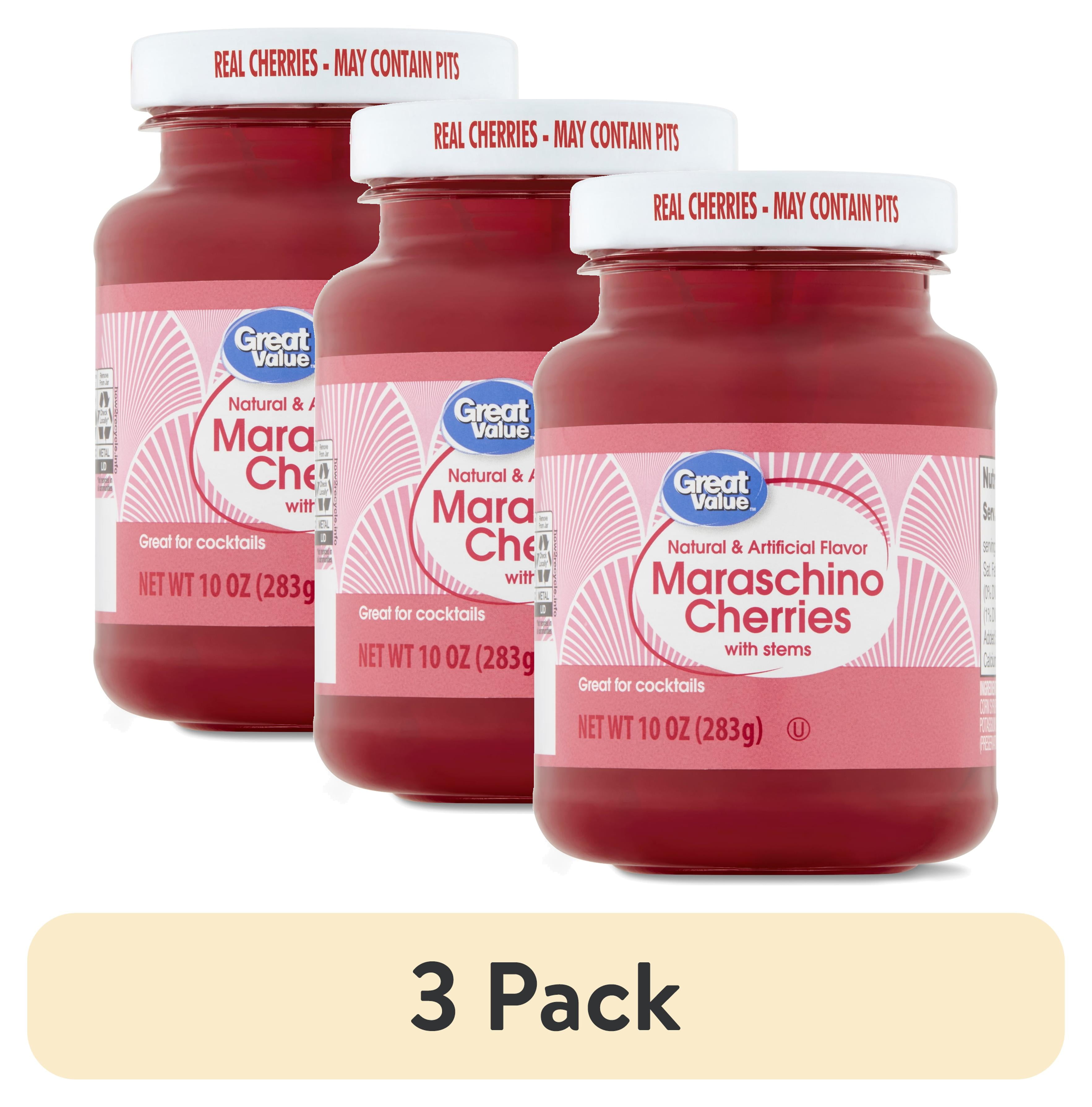 (3 pack) Great Value Maraschino Cherries with Stems, 10 oz - Walmart.com