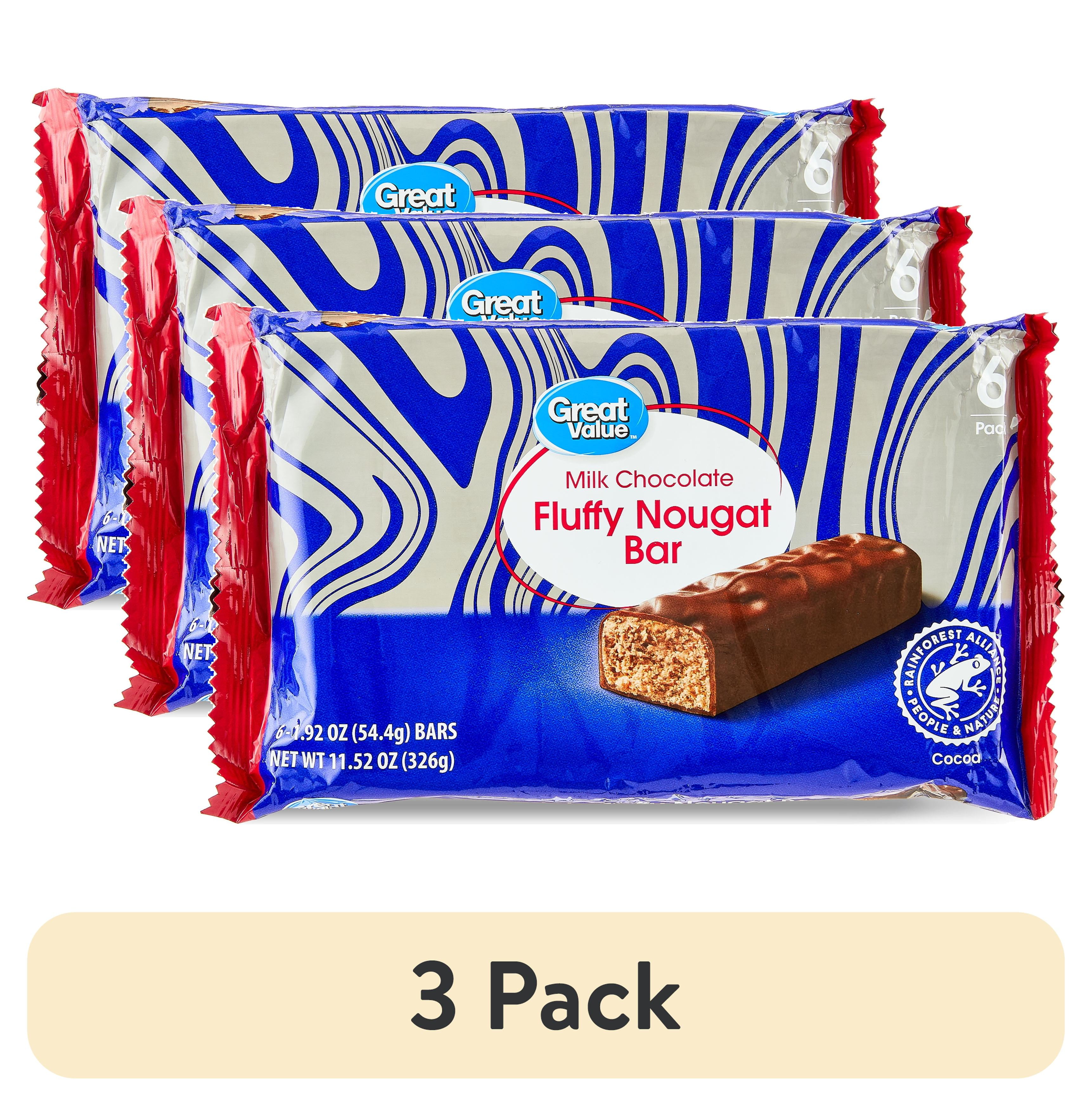 (3 pack) Great Value Milk Chocolate Fluffy Nougat Bar 11.52oz - Walmart.com