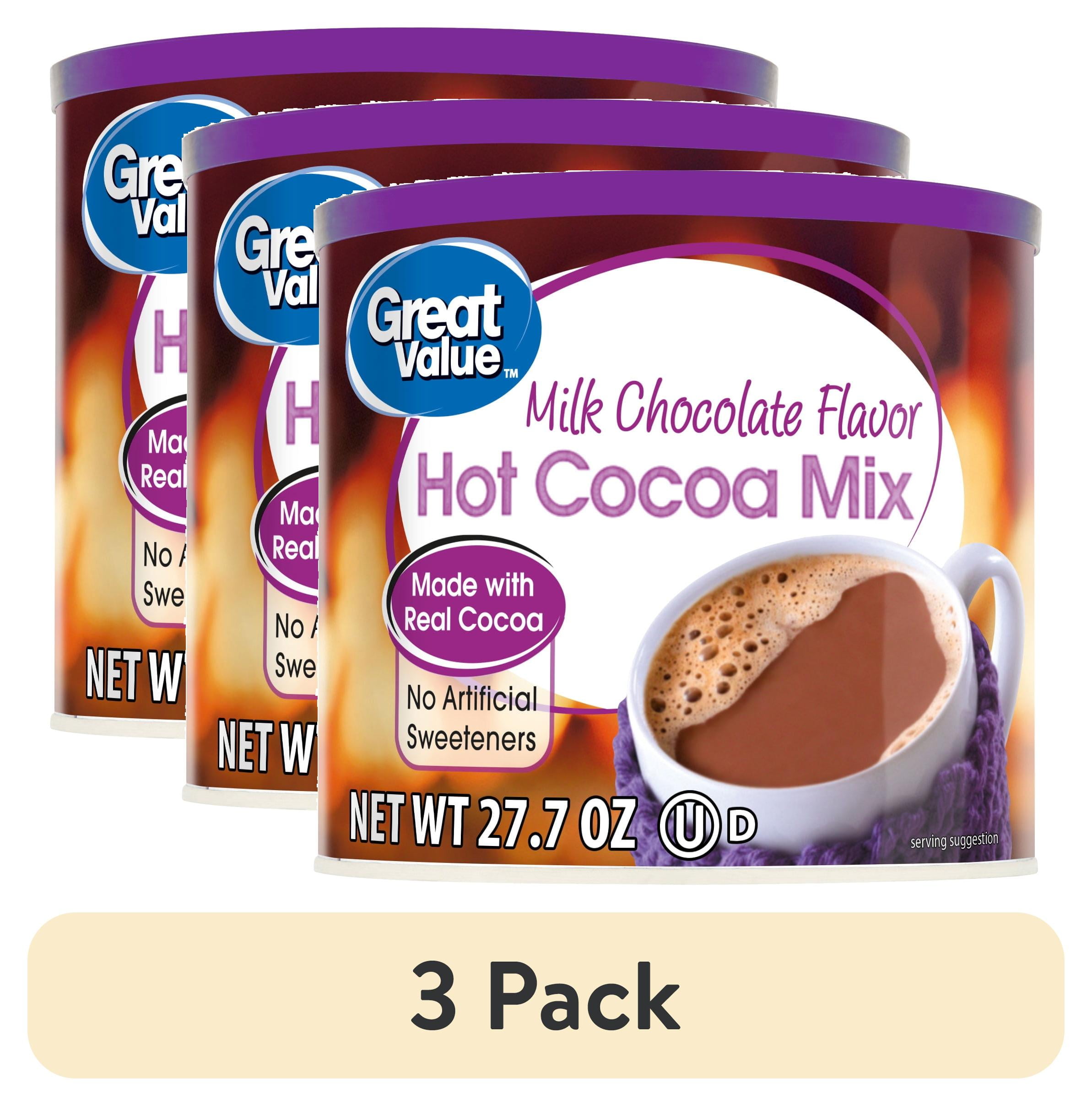(3 pack) Great Value Milk Chocolate Hot Cocoa Drink Mix, 27 oz Canister ...