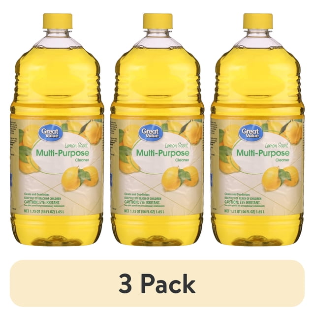 (3 pack) Great Value Multi-Purpose Cleaner, Lemon Scent, 56 fl oz ...