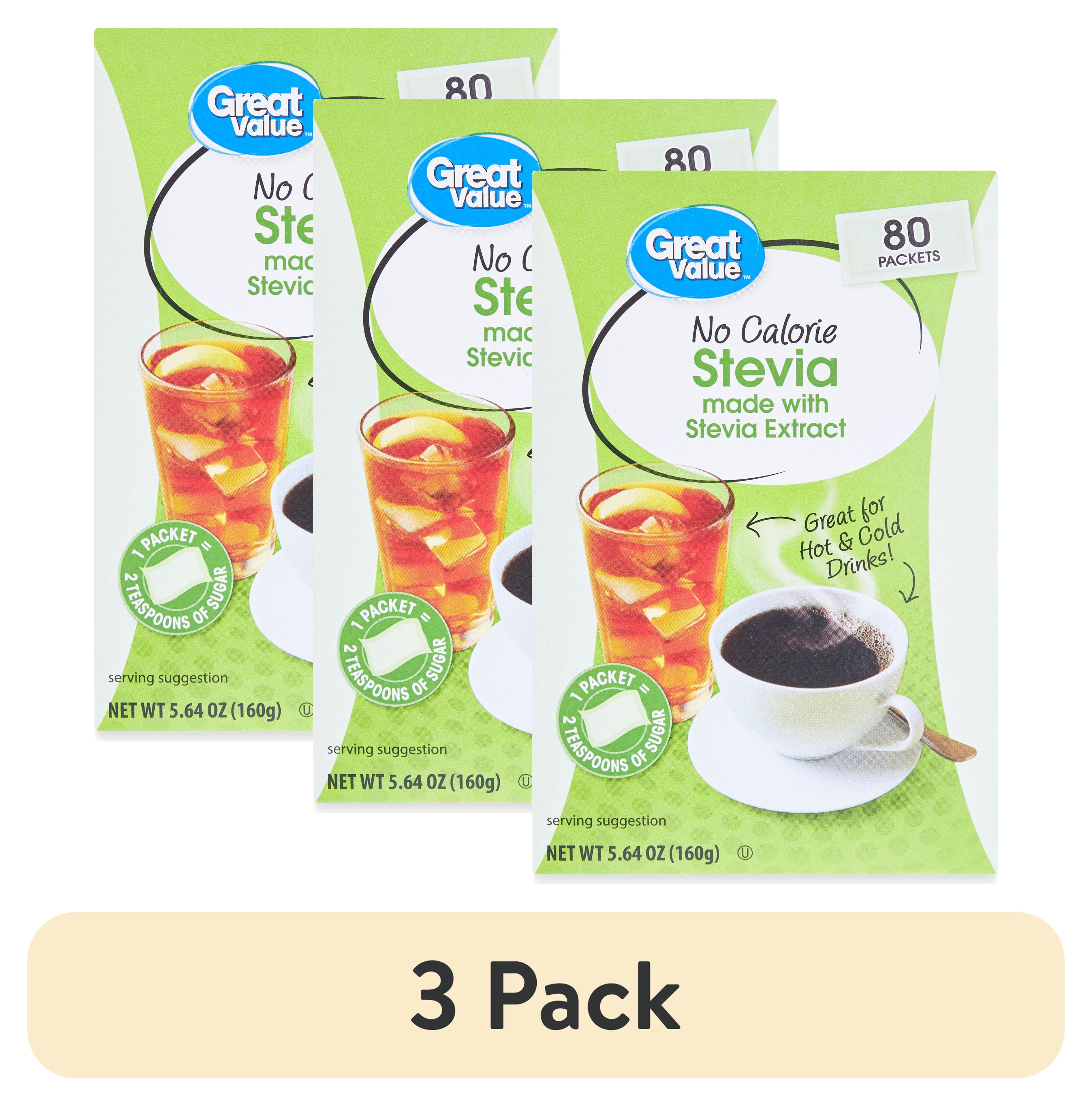 (3 pack) Great Value No Calorie Stevia Packets, 80 Count - Walmart ...
