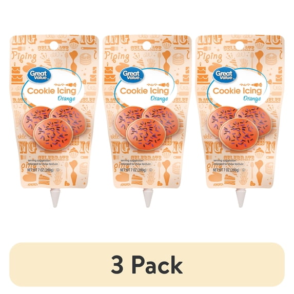 (3 pack) Great Value Cookie Icing, Orange, 7 oz - Walmart.com