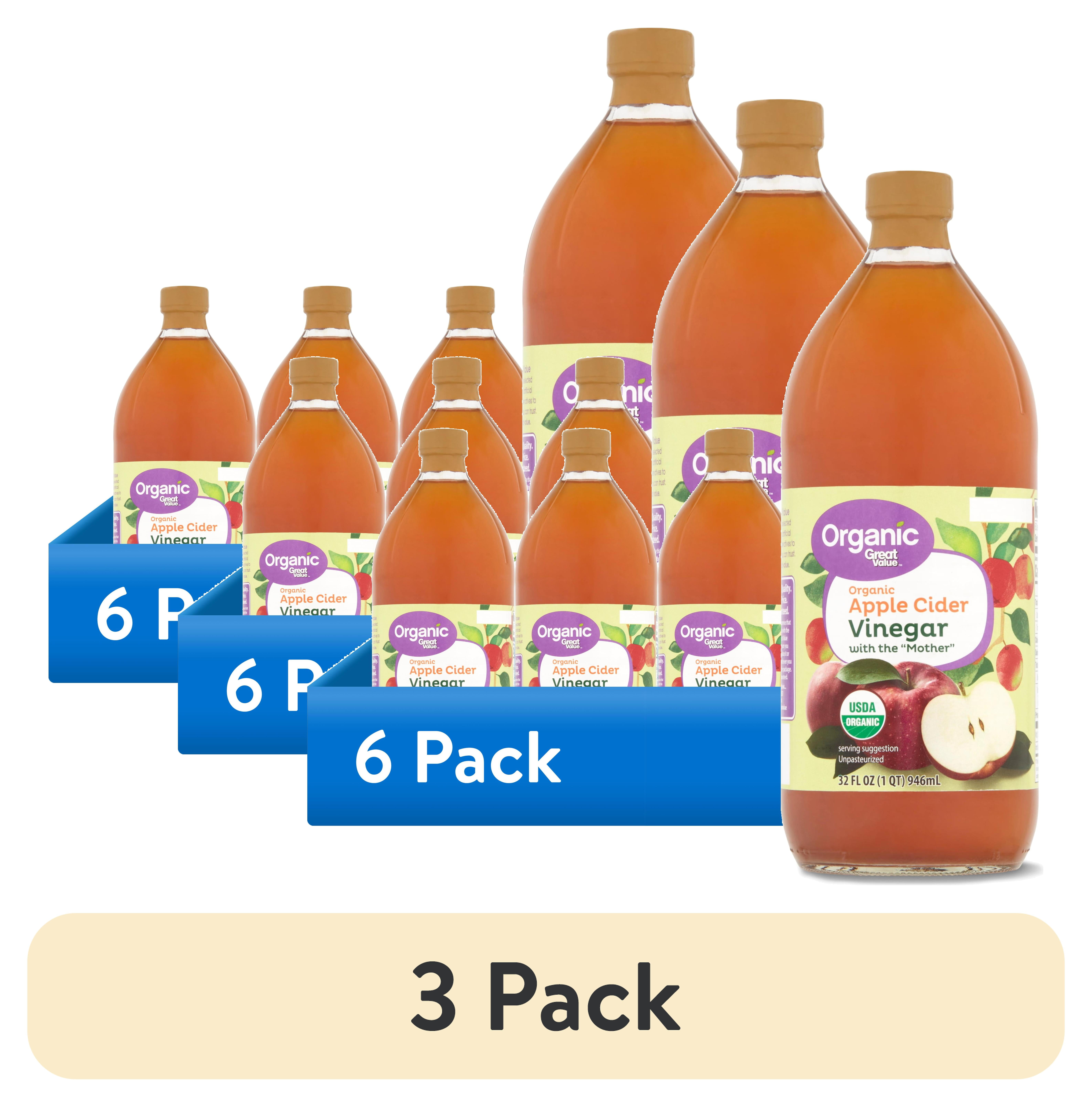 (3 pack) Great Value Organic Raw Unfiltered Apple Cider Vinegar, 32 fl ...