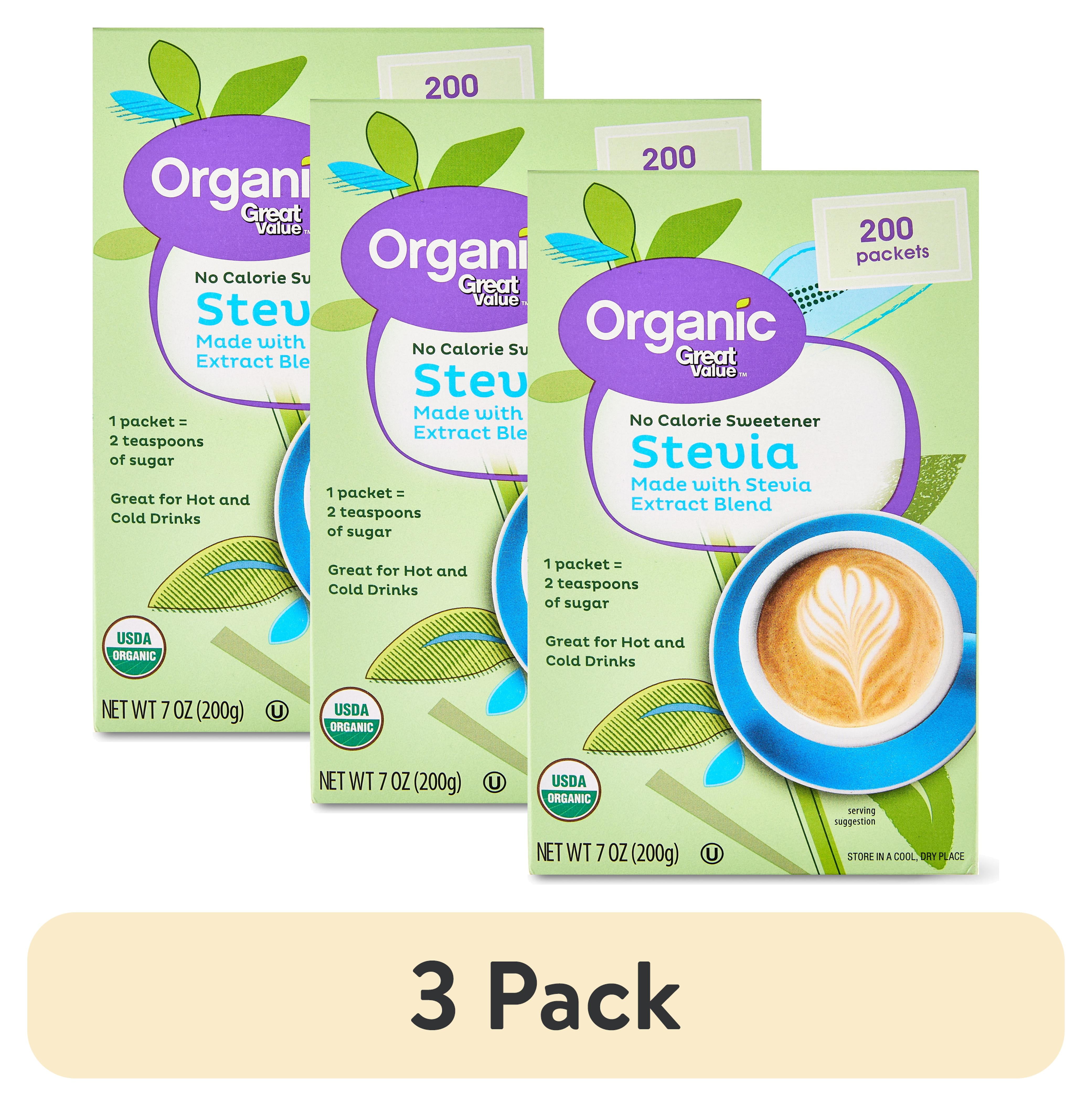 (3 pack) Great Value Organic Stevia No Calorie Sweetener, 7 oz, 200 ...