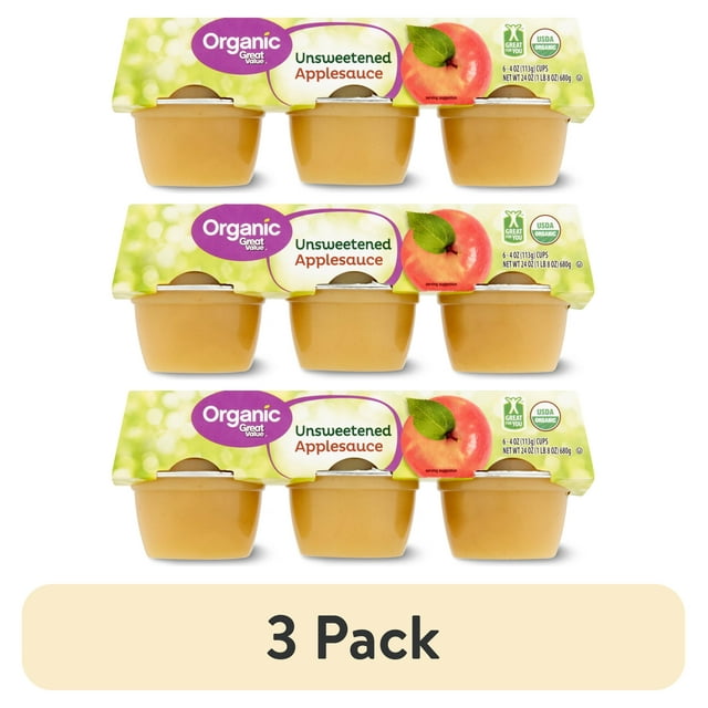 Great Value Organic Unsweetened Applesauce for Snacks - Walmart ...