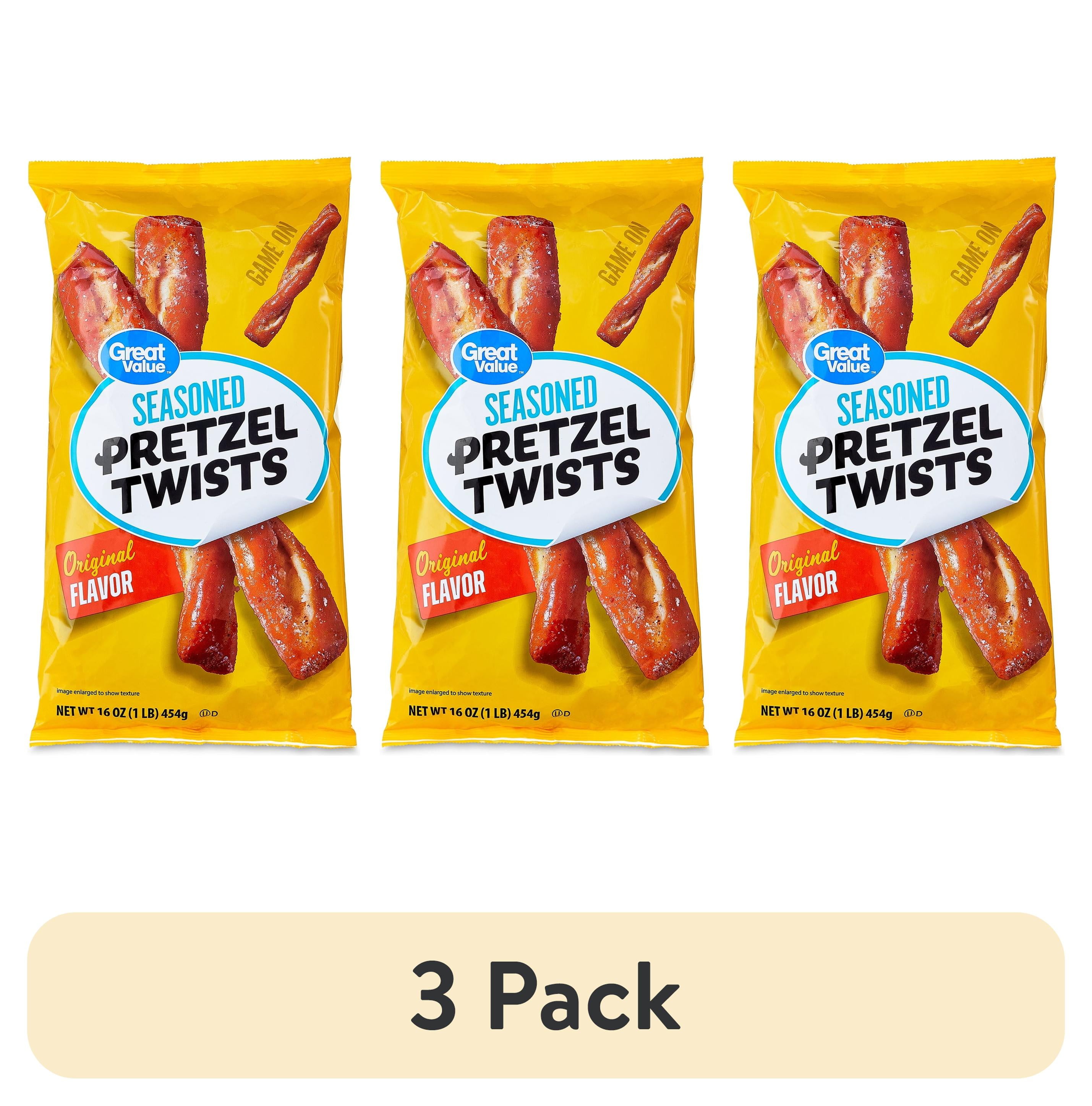 (3 pack) Great Value Original Seasoned Pretzel Twists, 16 oz - Walmart.com
