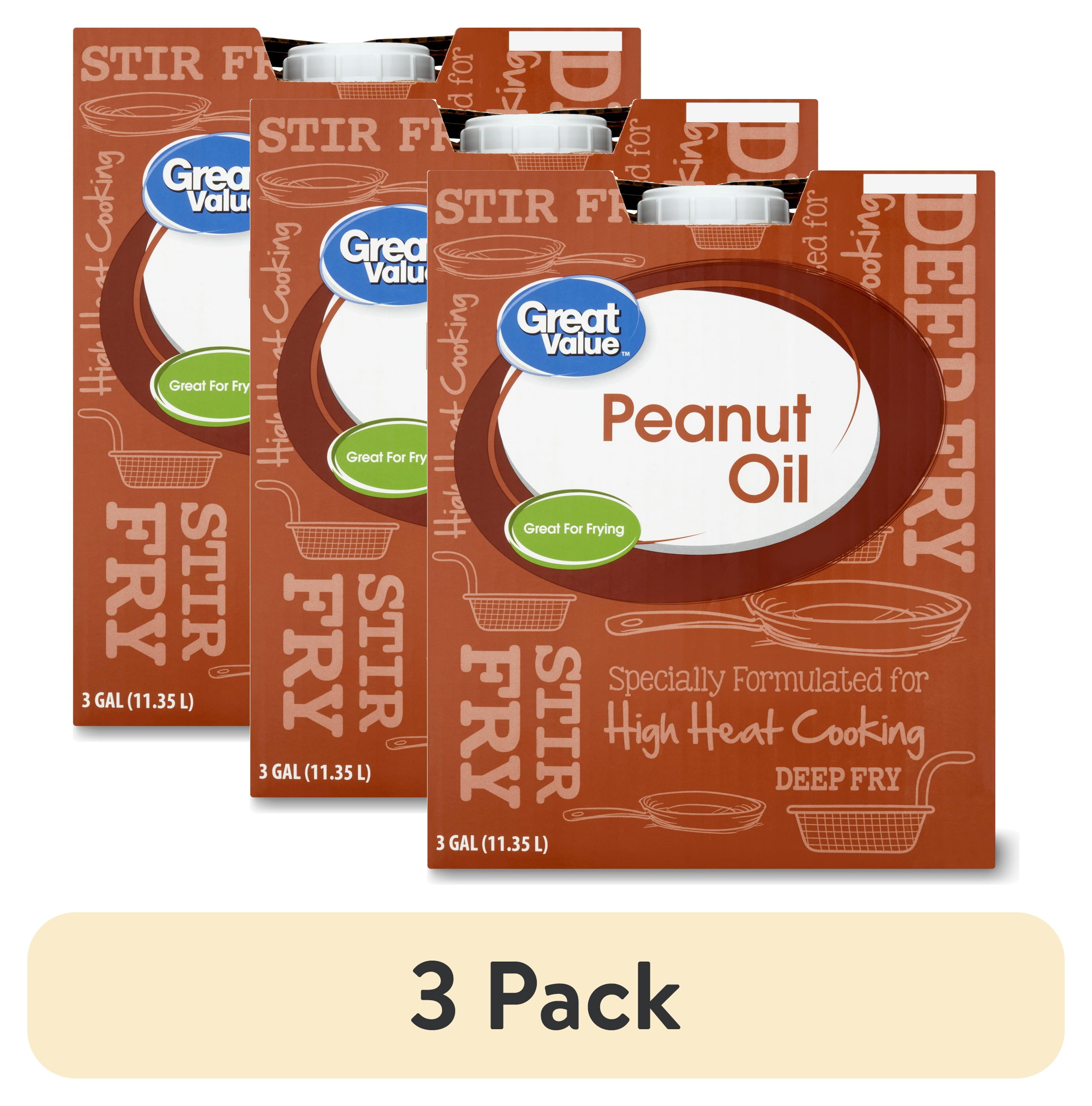(3 pack) Great Value Peanut Oil, Heart Healthy and Versatile, 3 Gallon ...