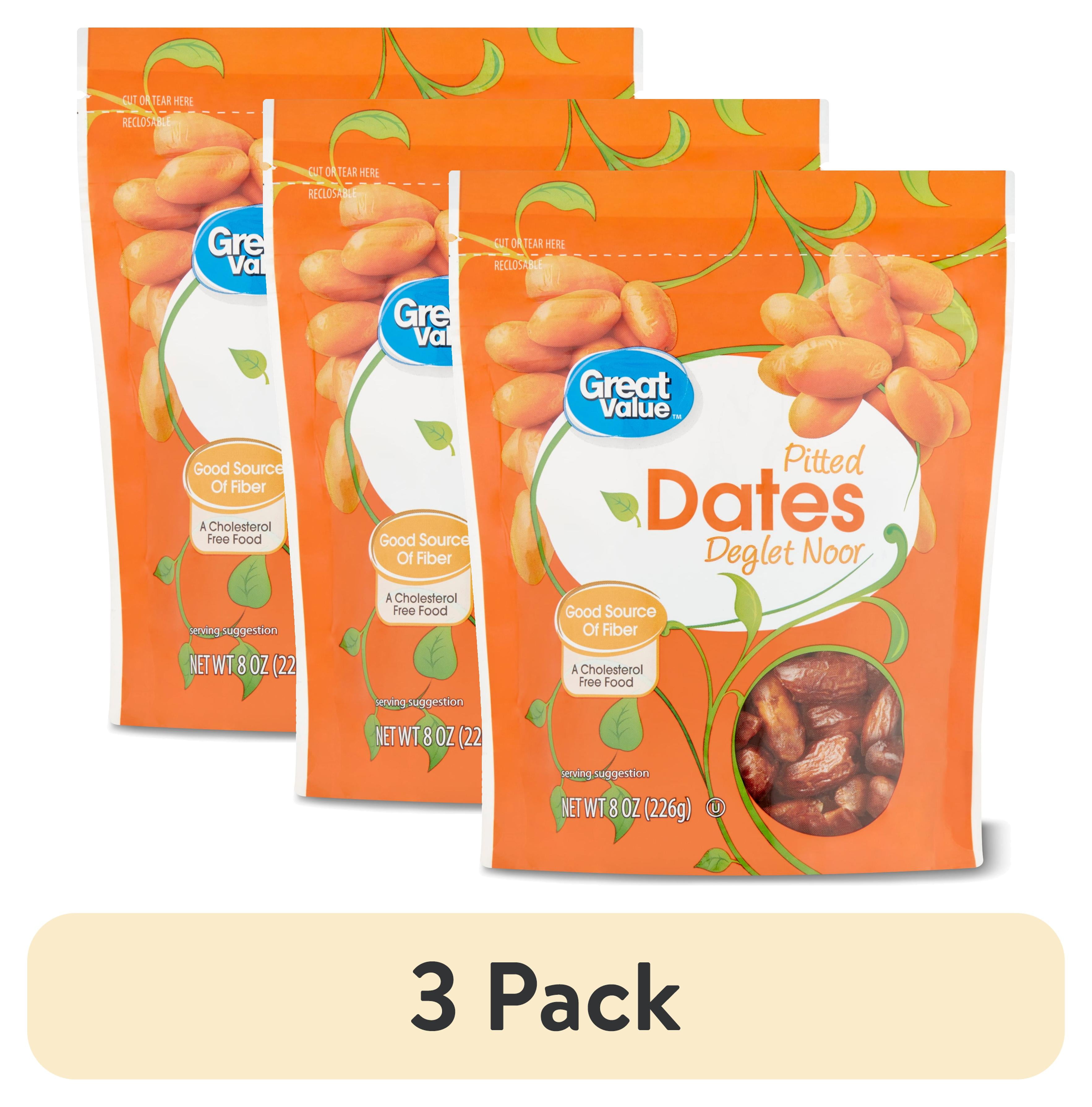 (3 pack) Great Value Pitted Deglet Noor Dates Dried Fruit, 8 oz ...