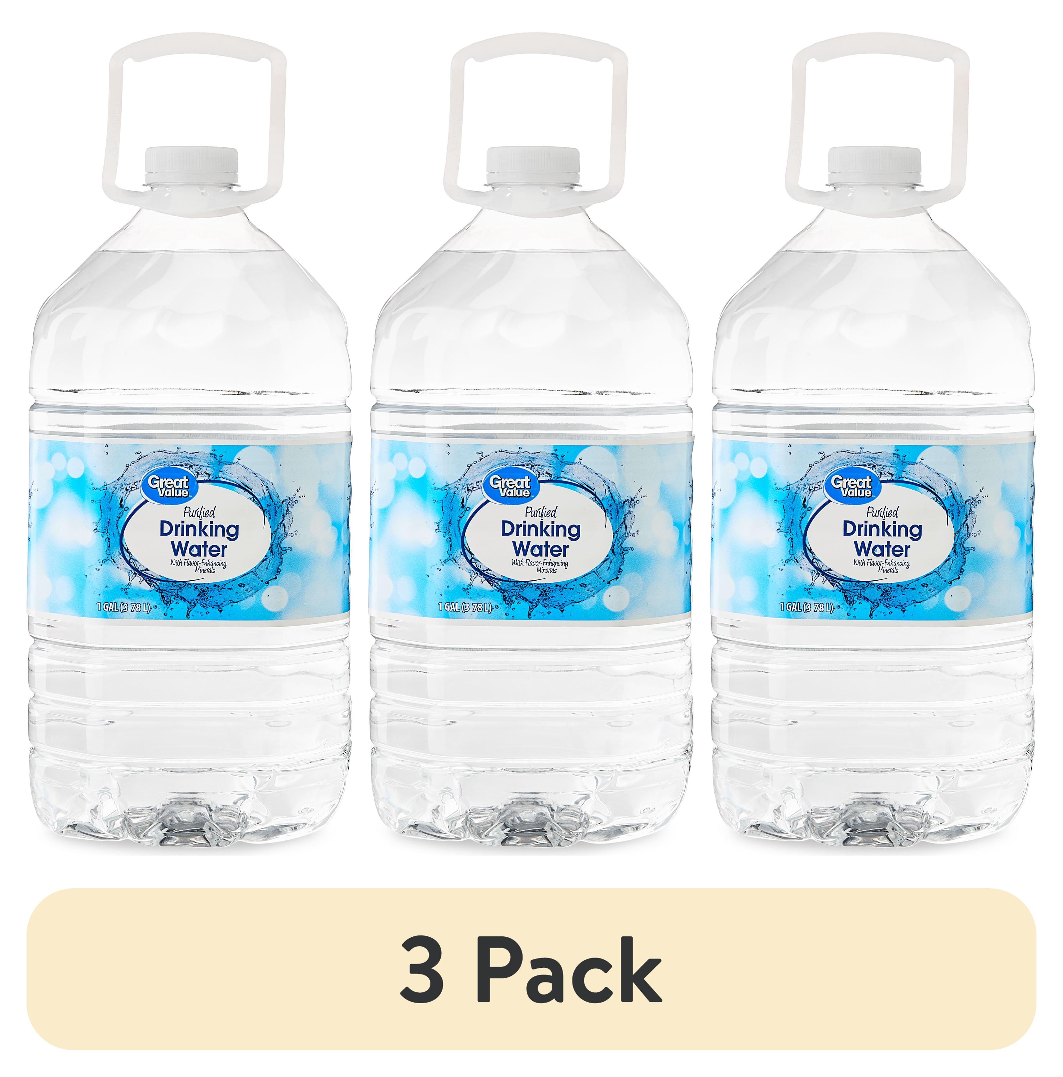 (3 pack) Great Value Purified Drinking Water, 1 Gallon - Walmart.com