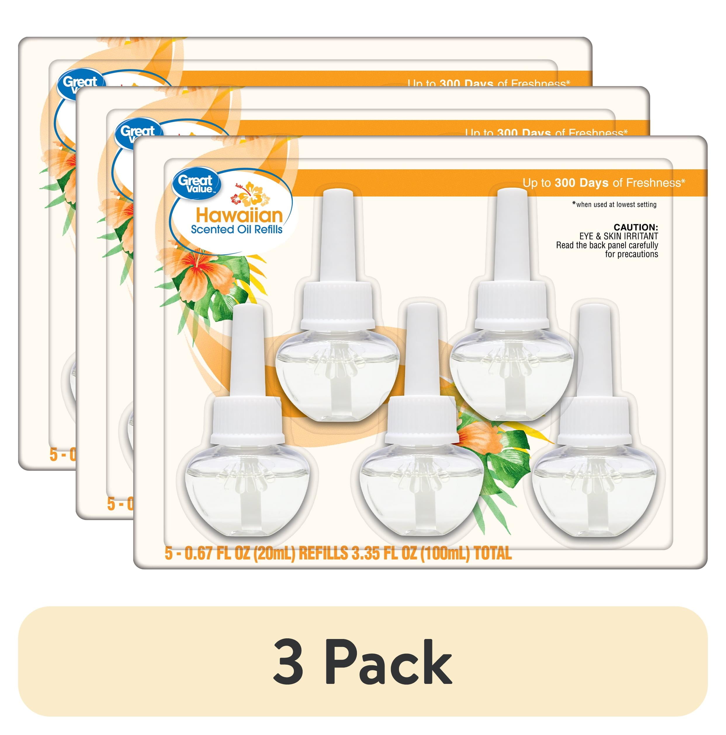 (3 pack) Great Value Hawaiian Plug-In Air Freshener Refills, 5 Count ...