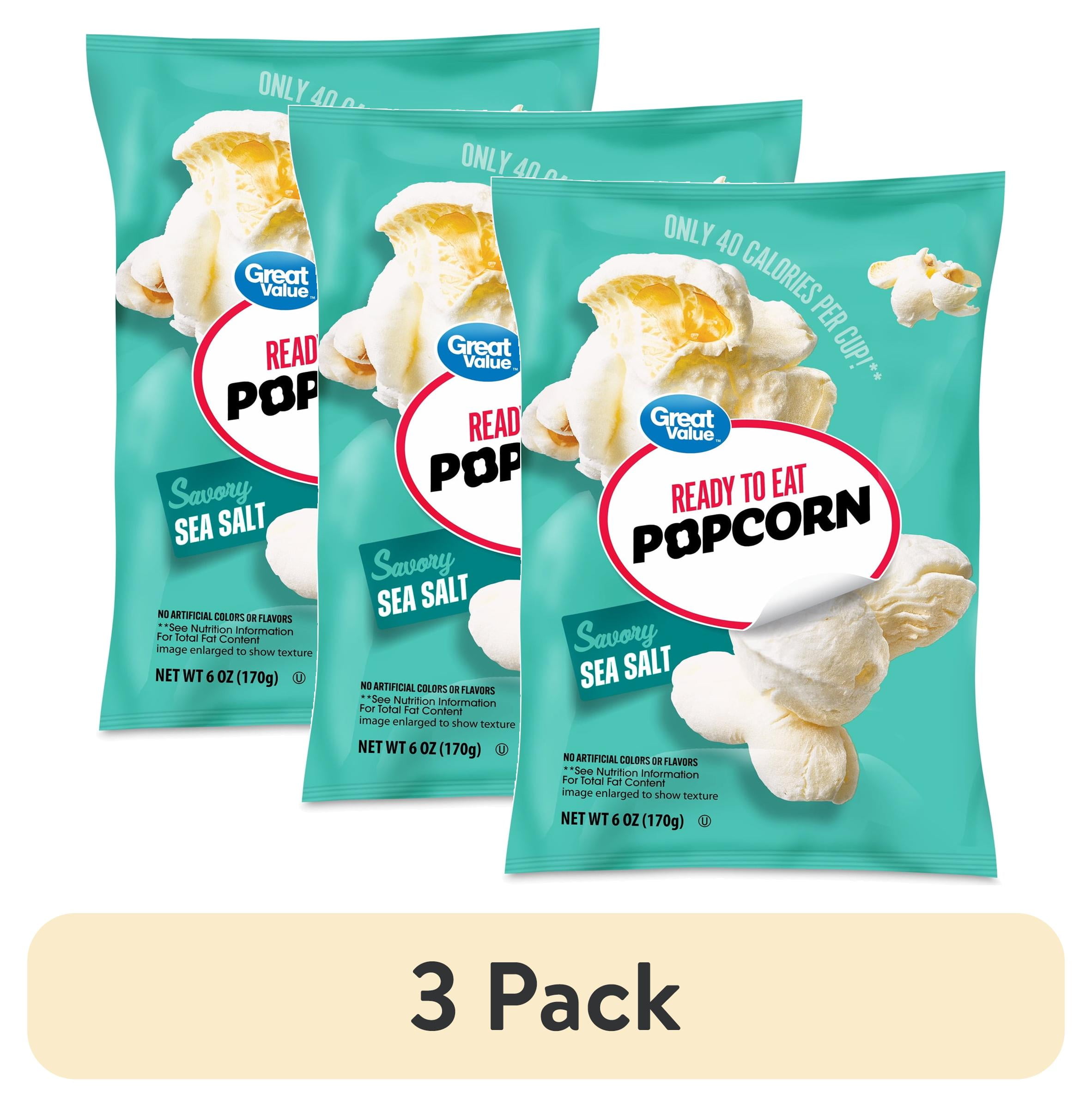 (3 pack) Great Value Sea Salt Ready to Eat Popcorn, 6 oz - Walmart.com