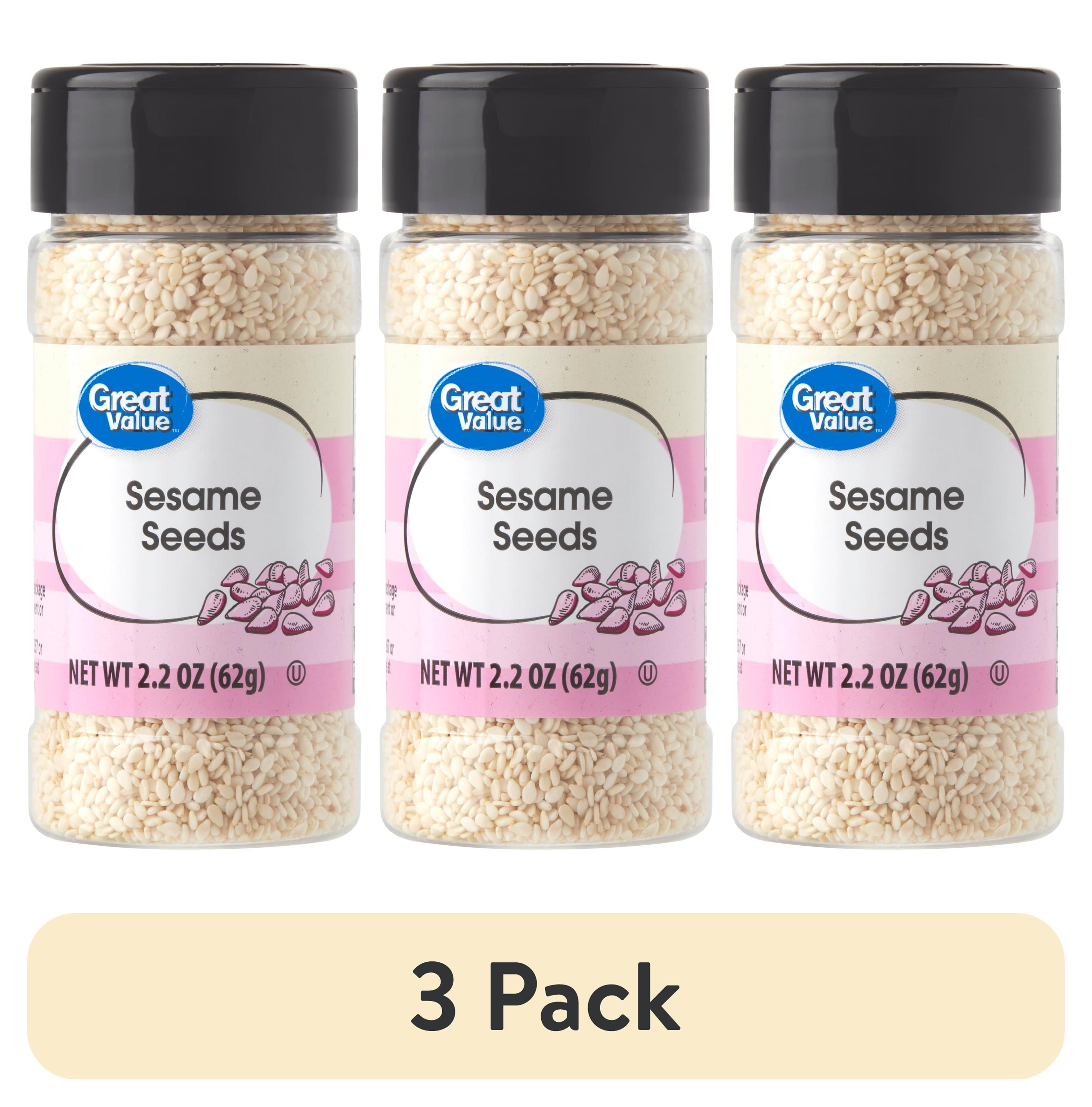 (3 pack) Great Value Sesame Seeds, 2.2 oz - Walmart Business Supplies