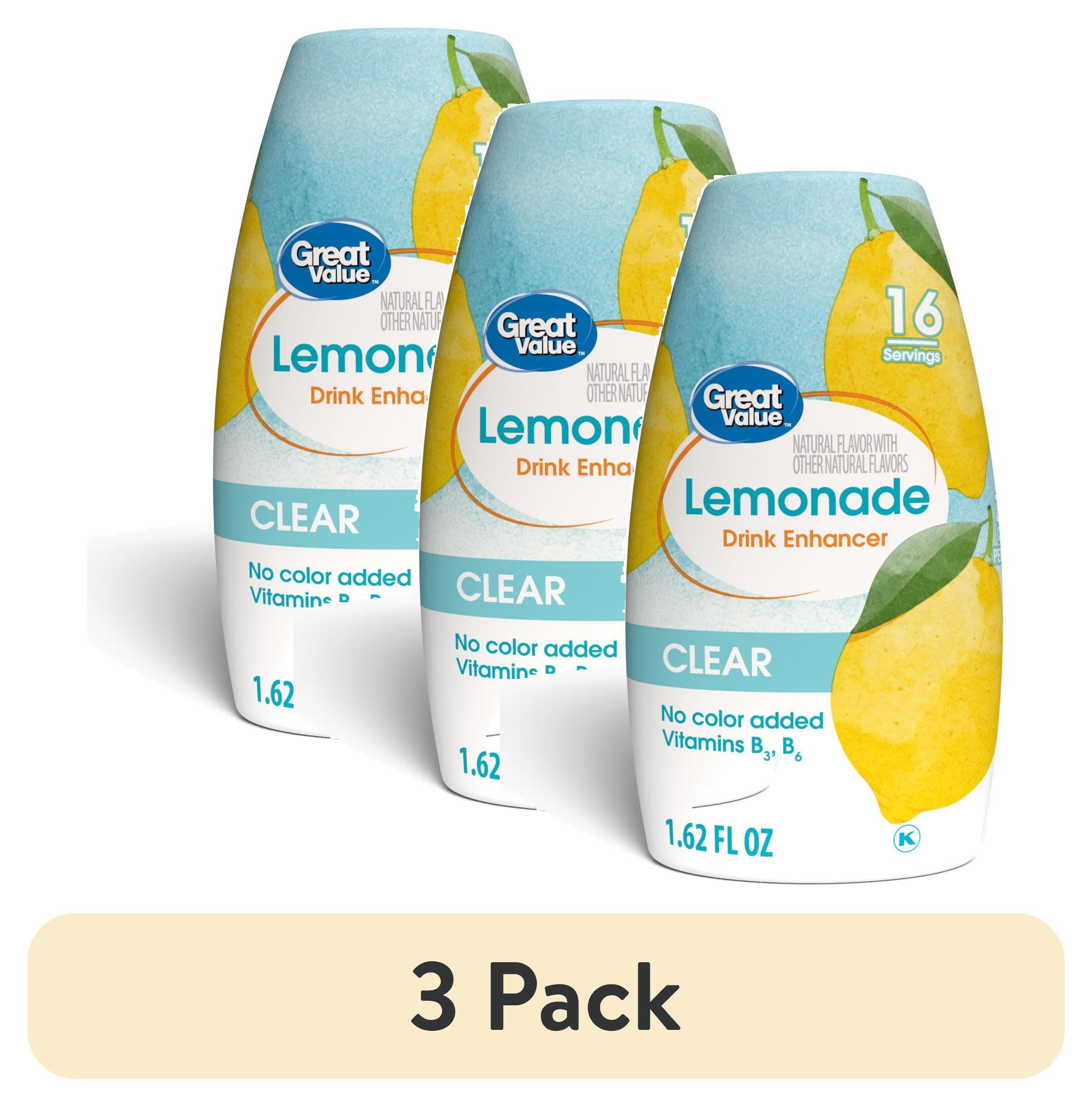 (3 pack) Great Value Simply Clear Liquid Drink Enhancer, Lemonade, 1.62 ...