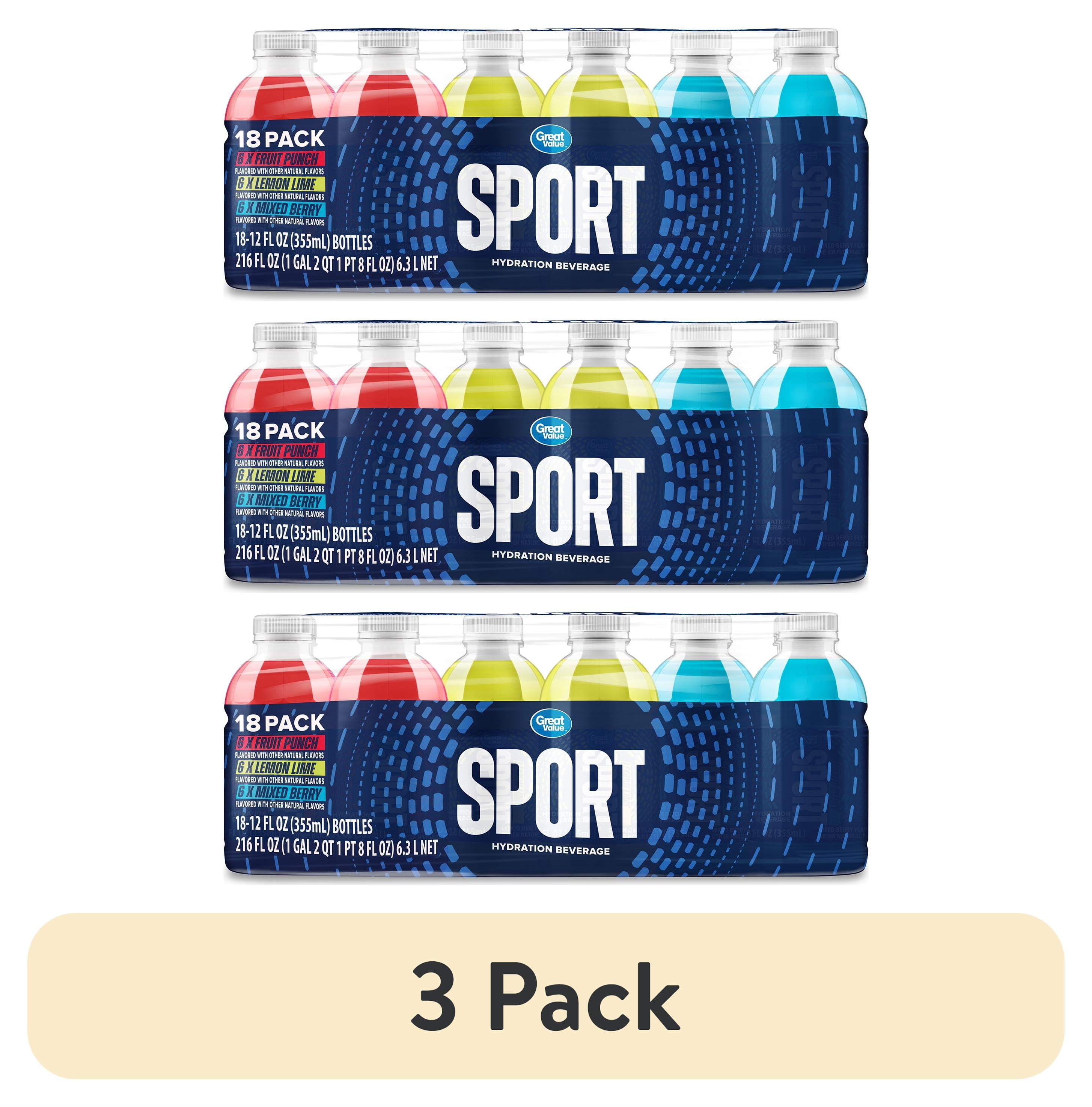 (3 pack) Great Value Sport Hydration Drink, Variety Pack Fruit Punch ...