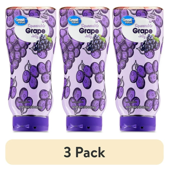 (3 pack) Great Value Squeezable Grape Jelly, 20 oz - Walmart.com