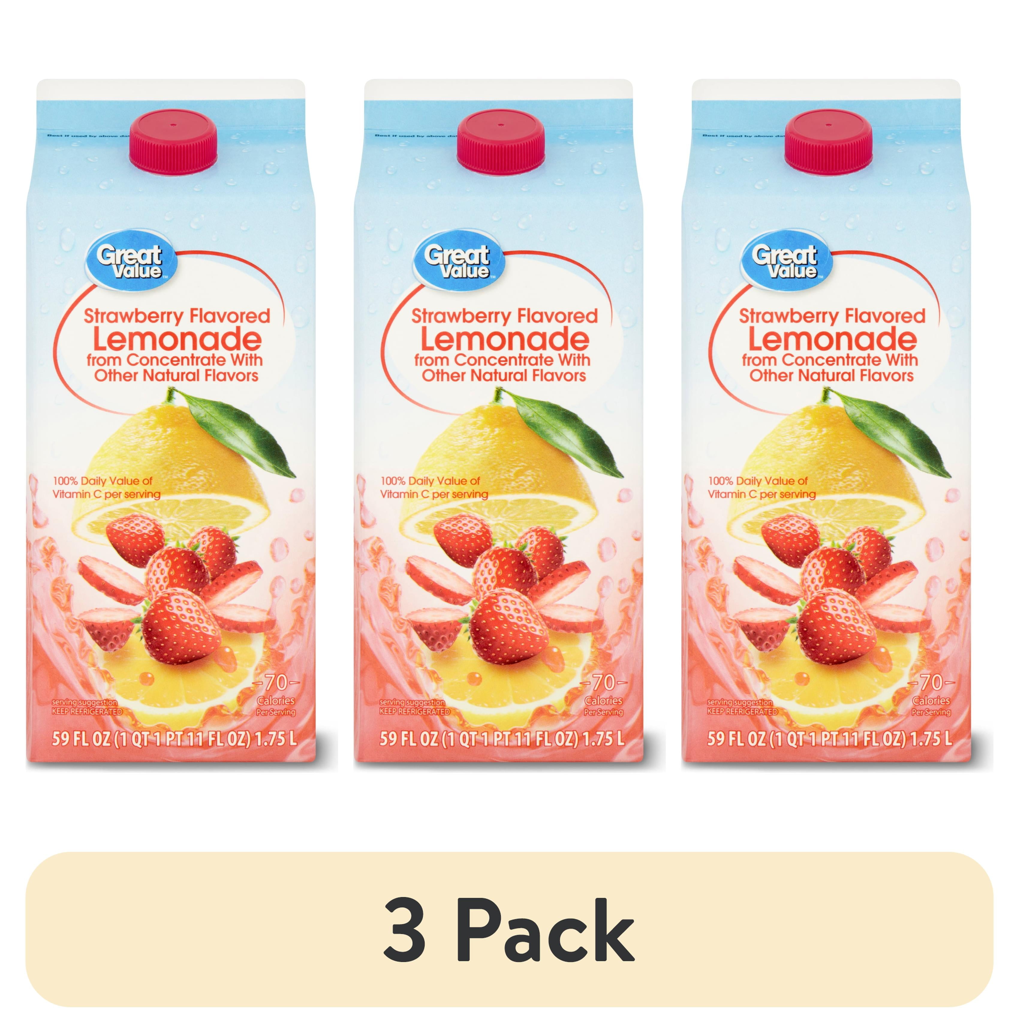 (3 pack) Great Value Strawberry Lemonade 59 oz - Walmart.com