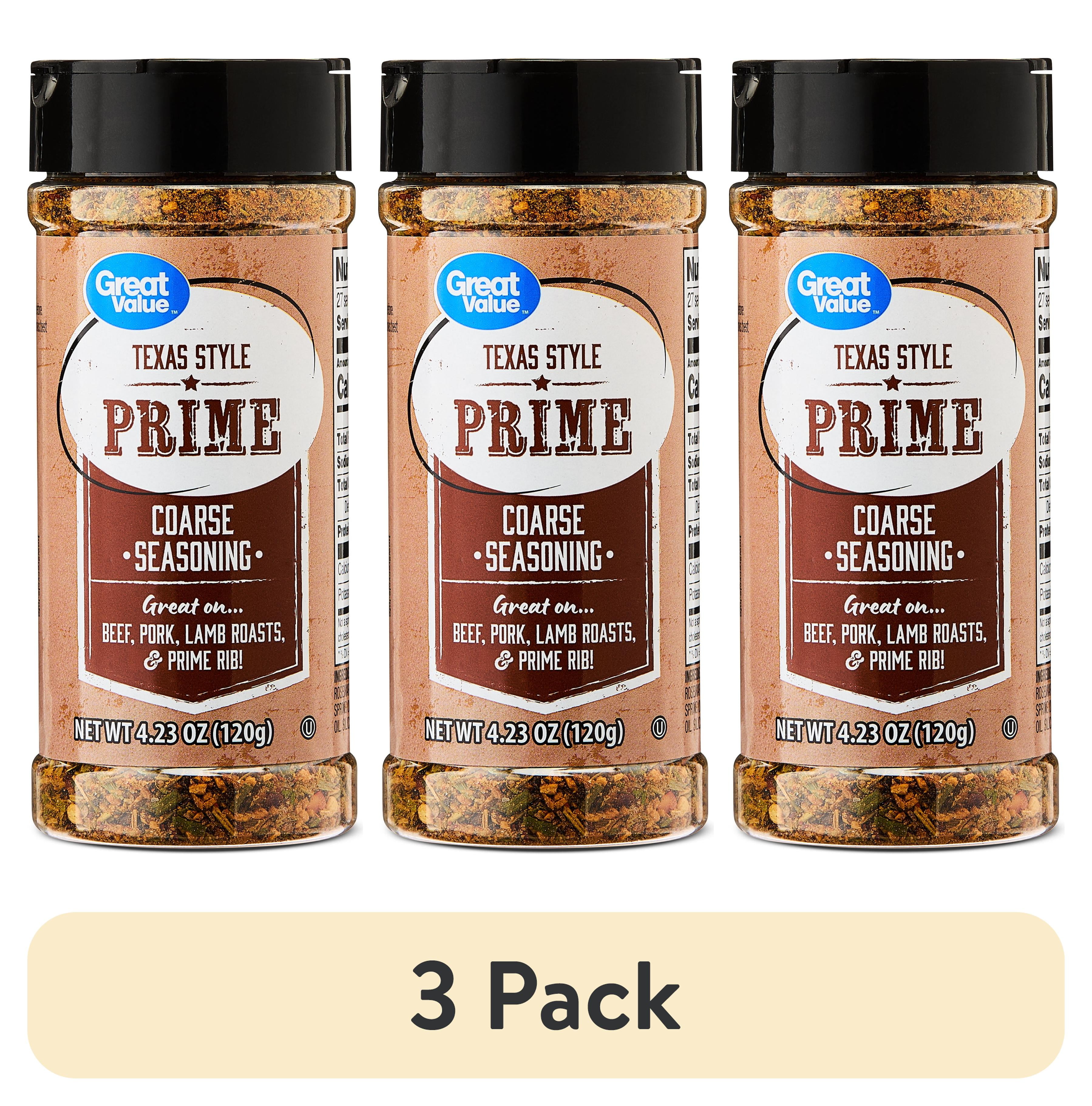 (3 pack) Great Value Texas Style Prime Coarse Seasoning, 4.23 oz ...