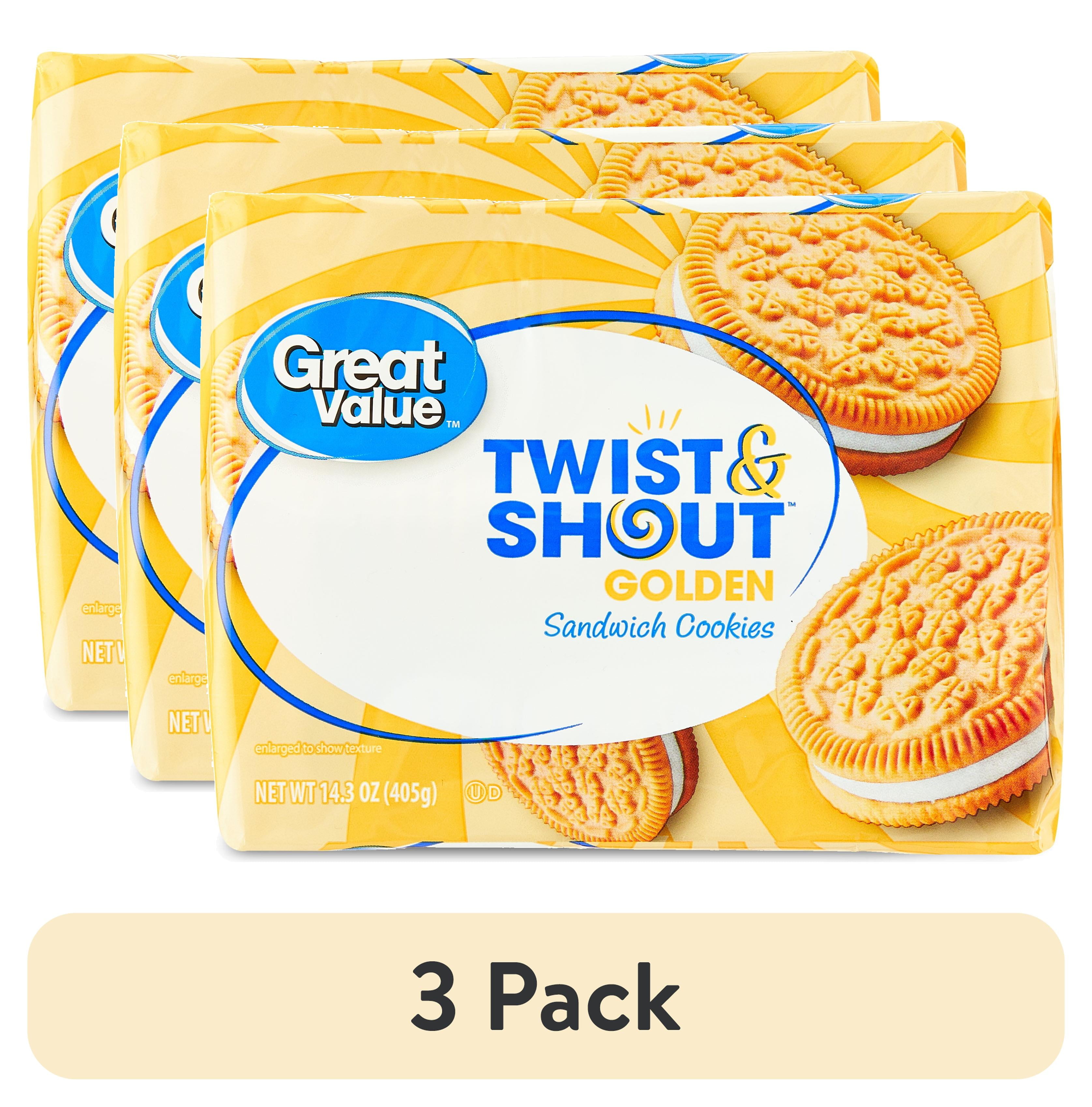 (3 pack) Great Value Twist & Shout Golden Sandwich Cookies, 14.3oz ...