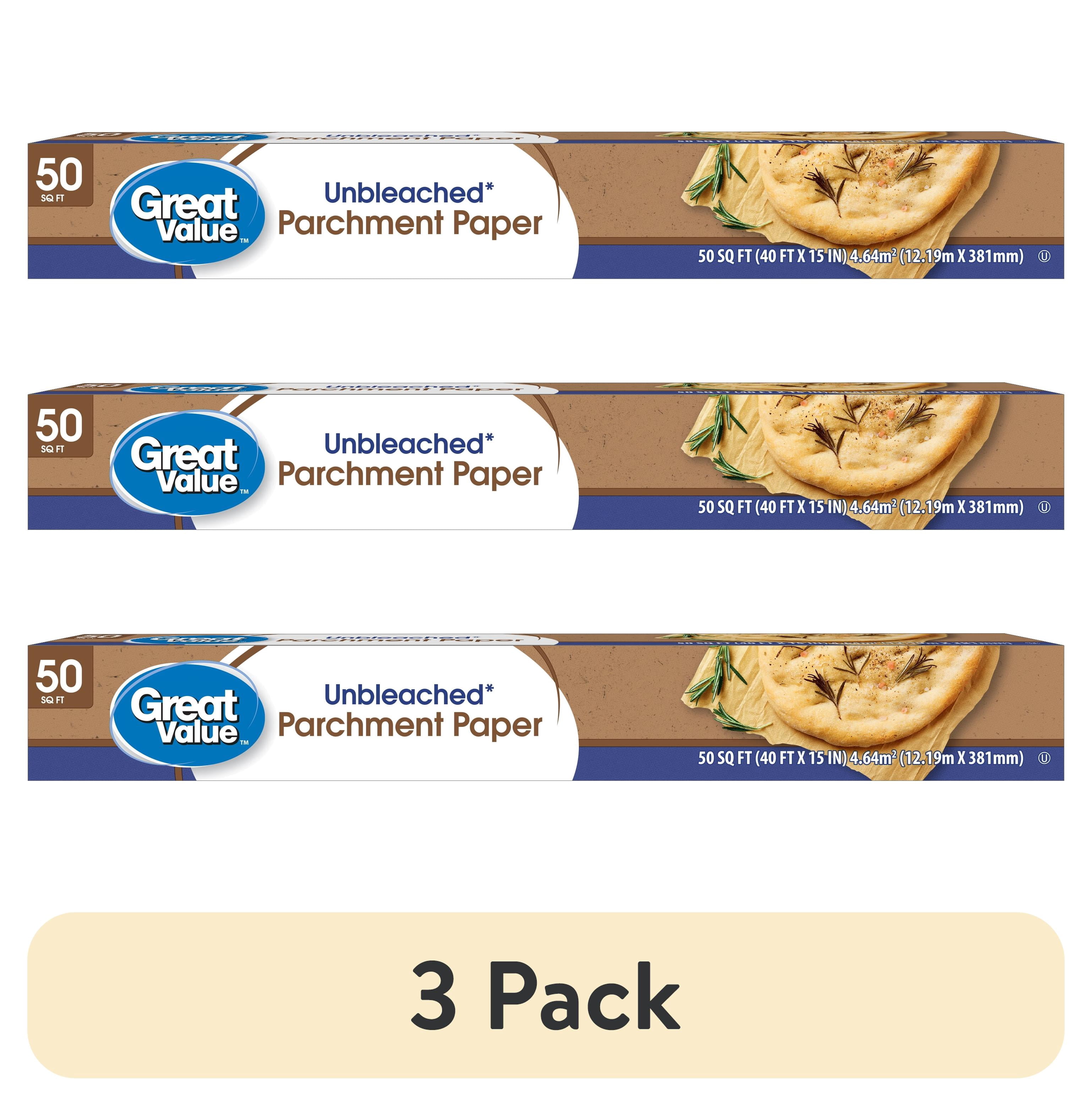 (3 pack) Great Value Unbleached Parchment Paper, 50 Sq ft - Walmart.com