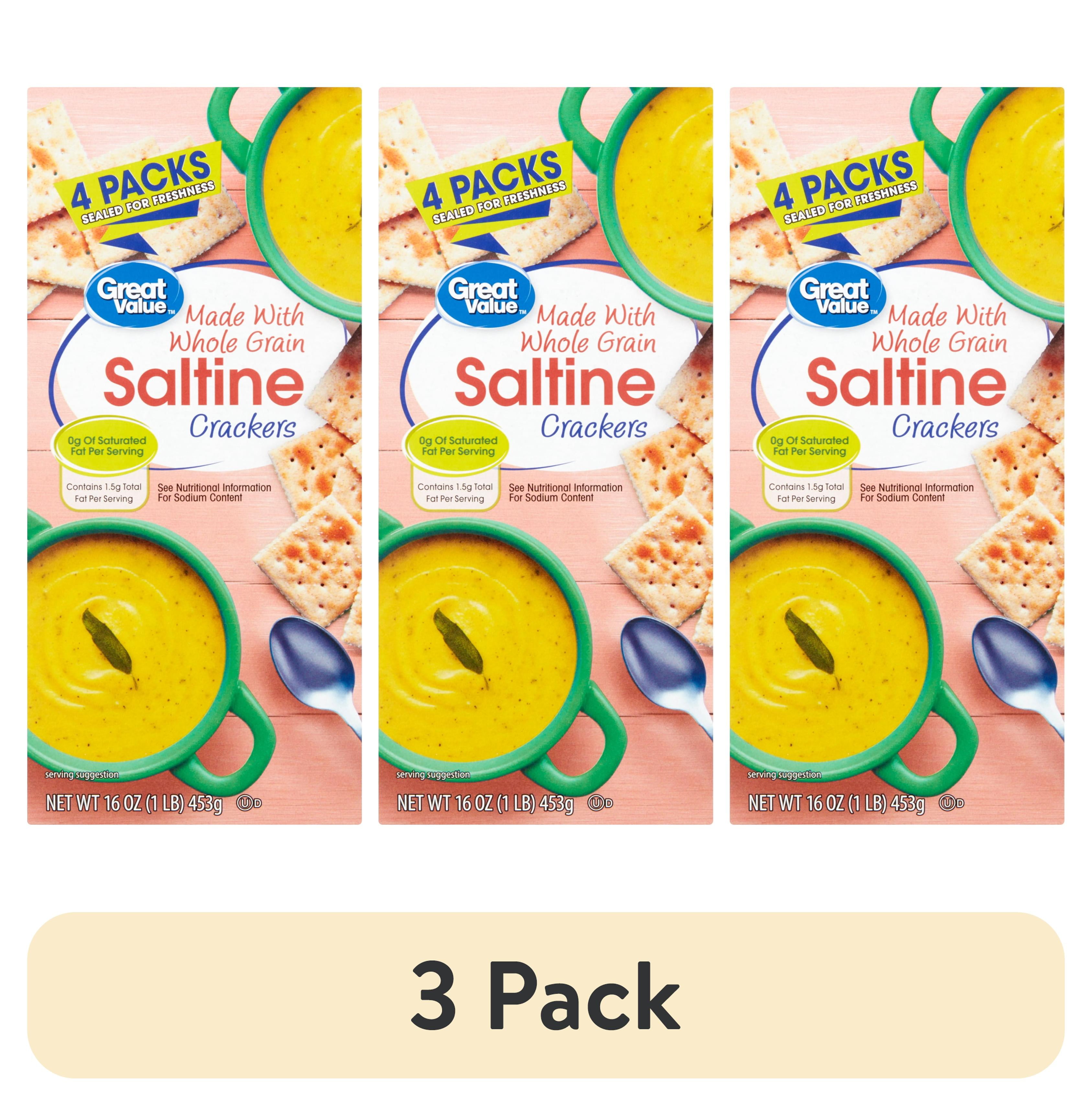 Brandclub - (3 pack) Great Value Whole Grain Saltine Crackers, 16 oz, 4 ...