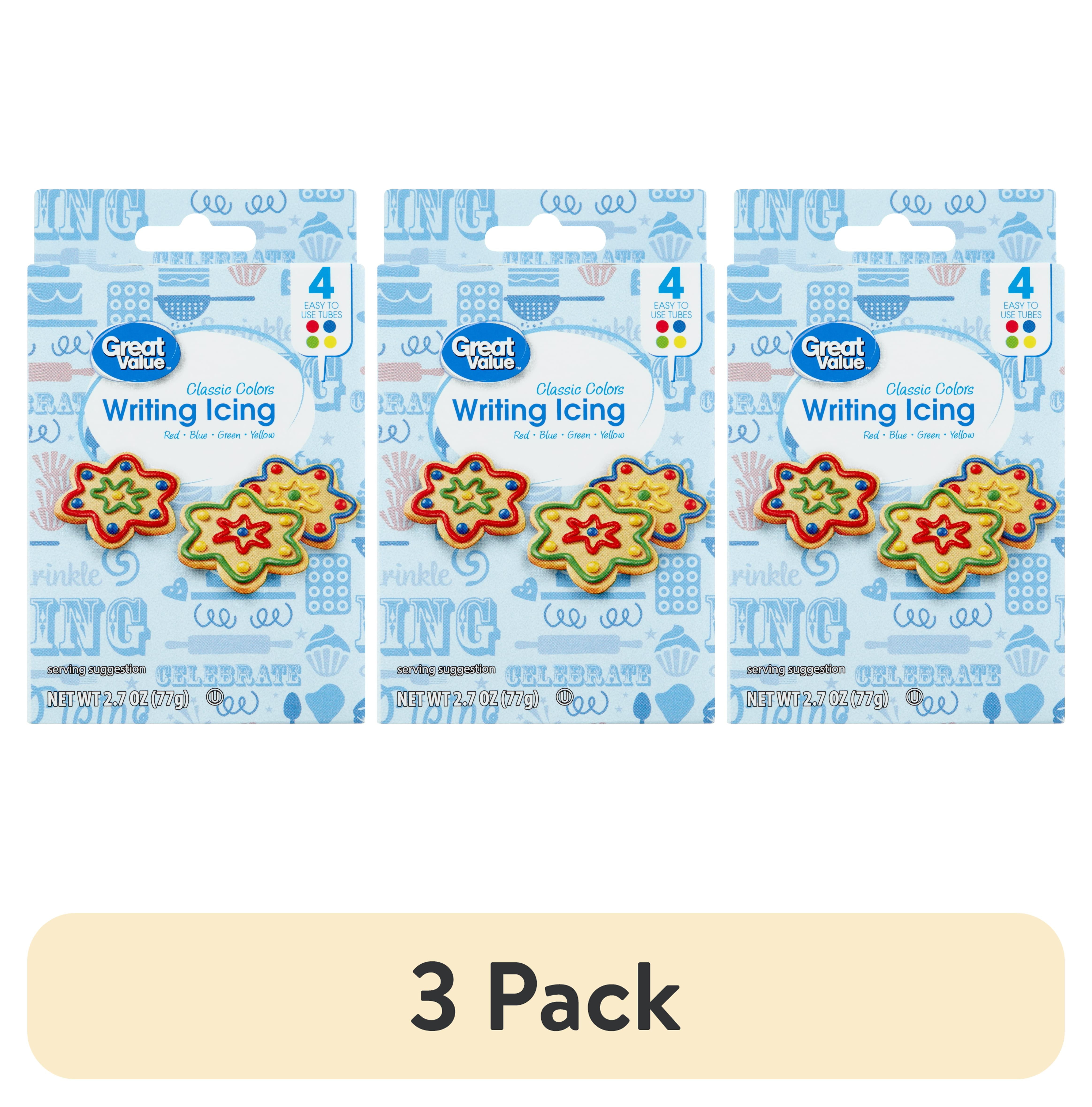 (3 pack) Great Value Writing Icing, Classic Multicolor, 2.7 oz ...