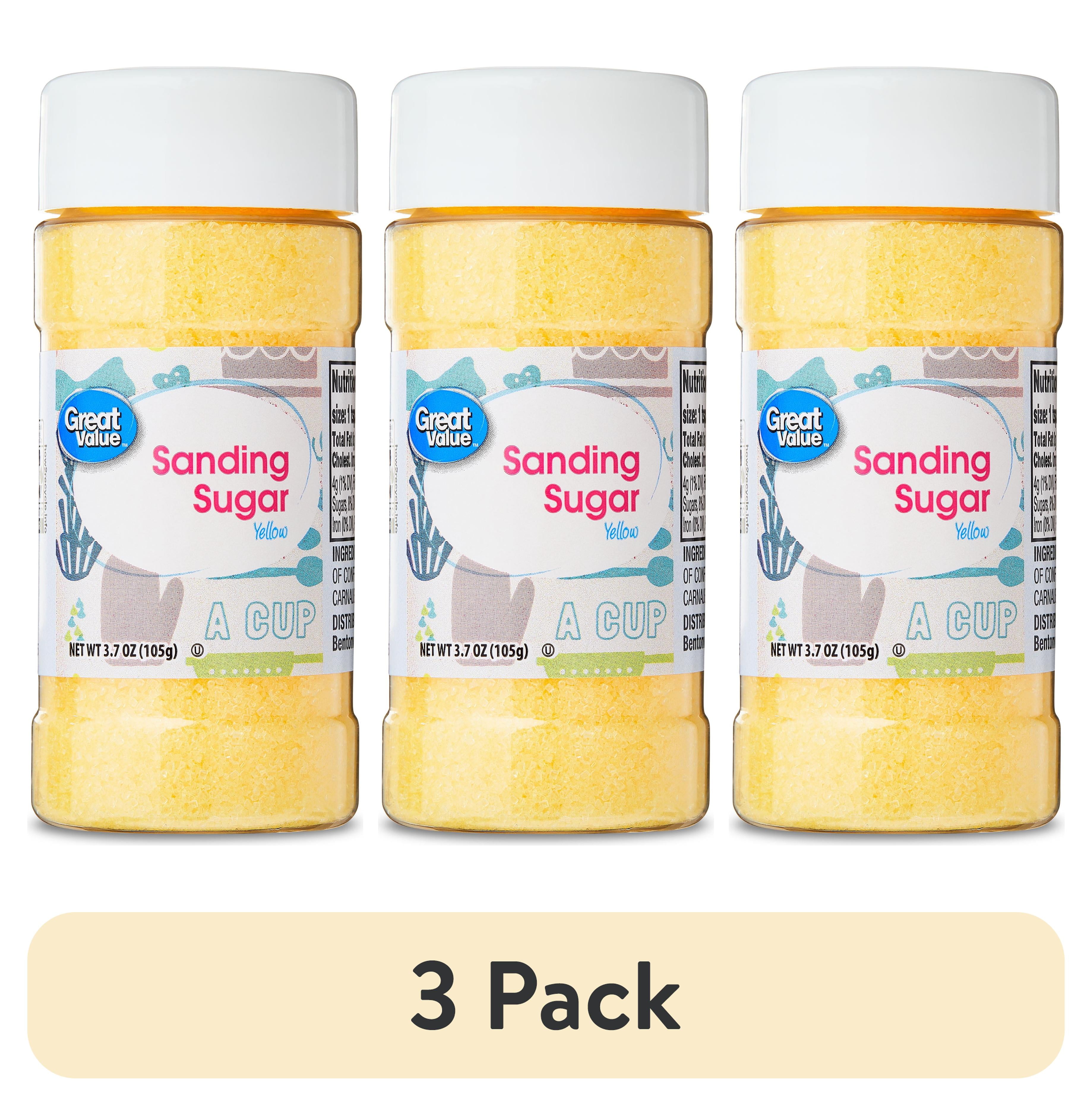 (3 pack) Great Value Yellow Sanding Sugar, 3.7 oz - Walmart.com