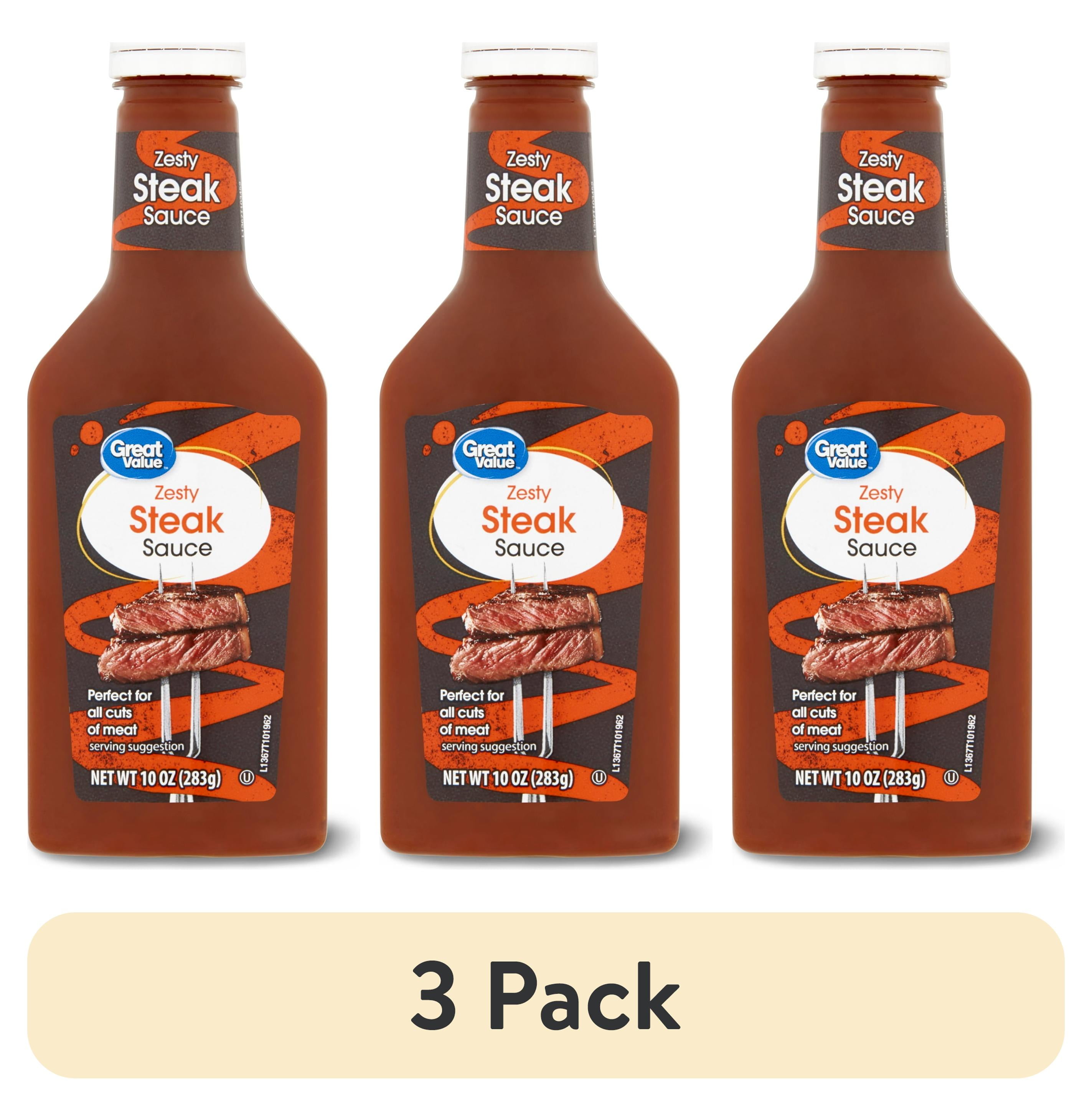 (3 pack) Great Value Zesty Steak Sauce, 10 oz - Walmart.com