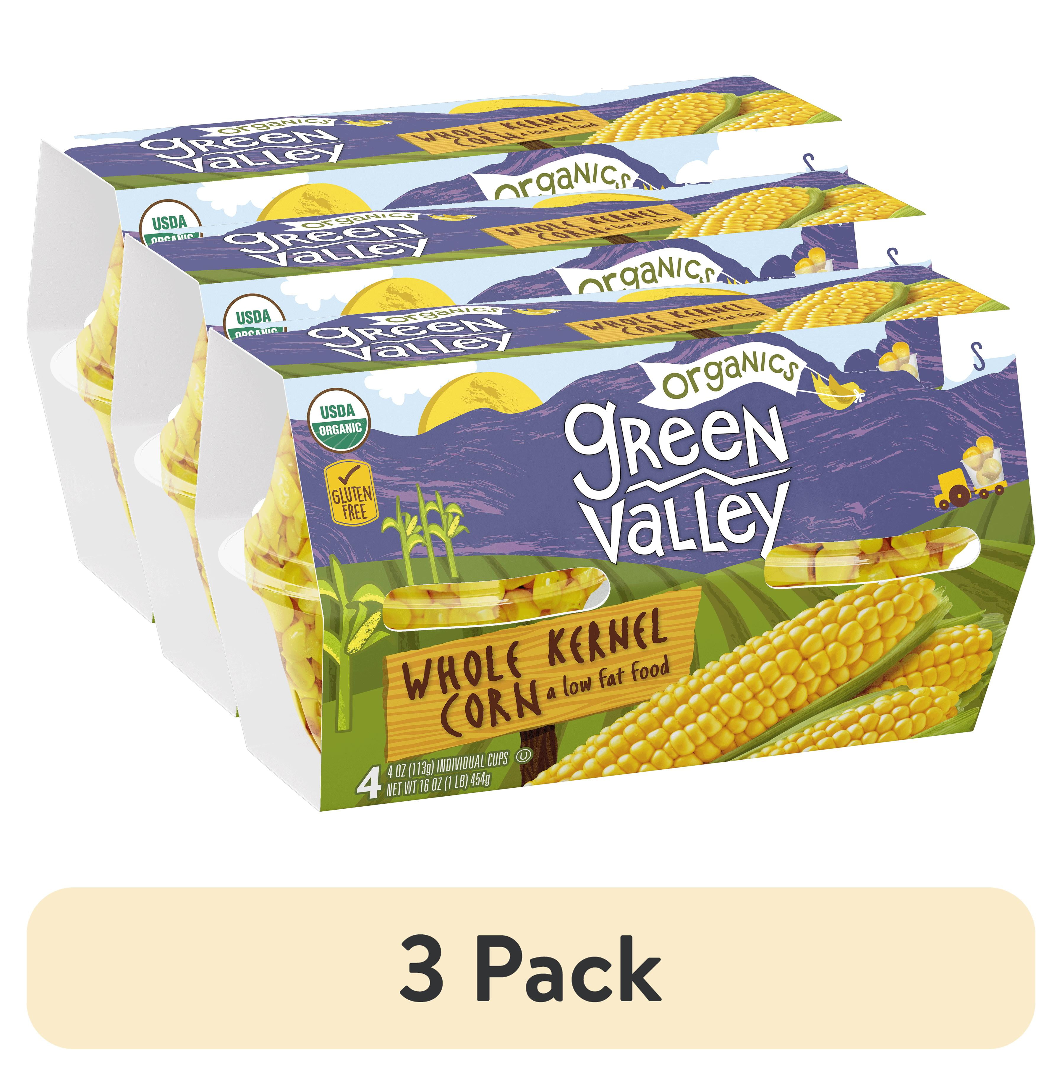(3 pack) Green Valley Organic Whole Kernel Corn, 4 oz, 4 Cups - Walmart.com