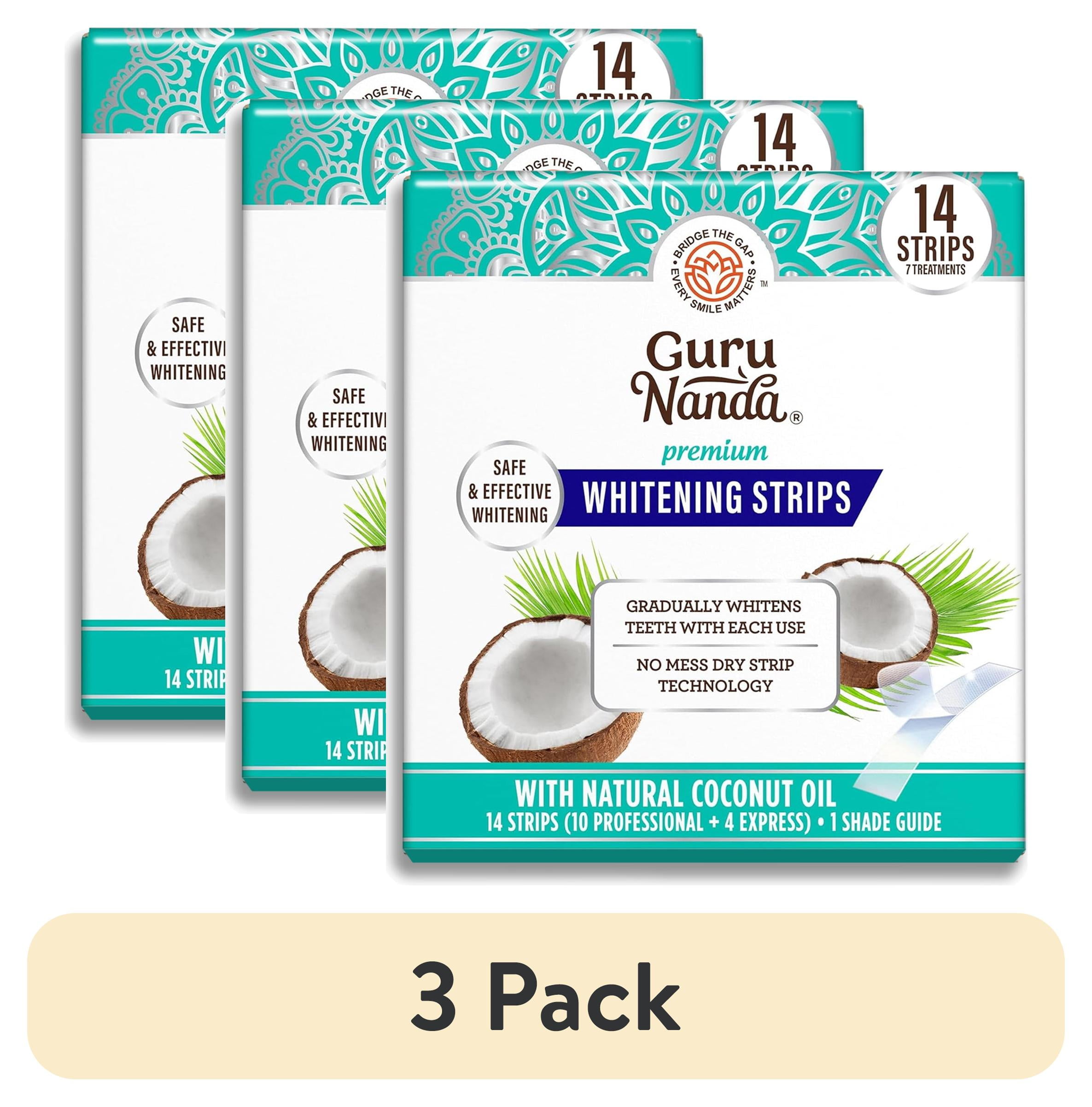 (3 pack) GuruNanda Teeth Whitening Strips - At Home Kit - Infused with ...