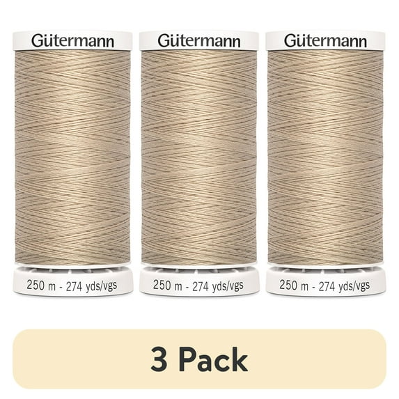 (3 pack) Gutermann Sew-All Thread 274yd-String Beige - Walmart.com