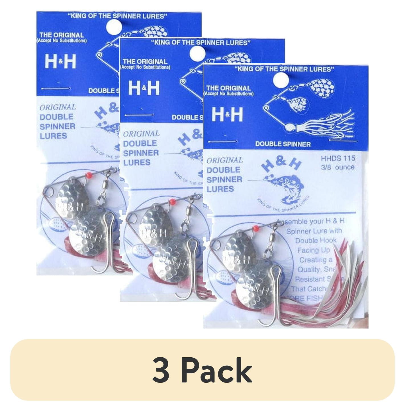 H.H 3 Pack Double Spin Spinner Bait Red White 3/8 oz Easy Cast Retrieve ...