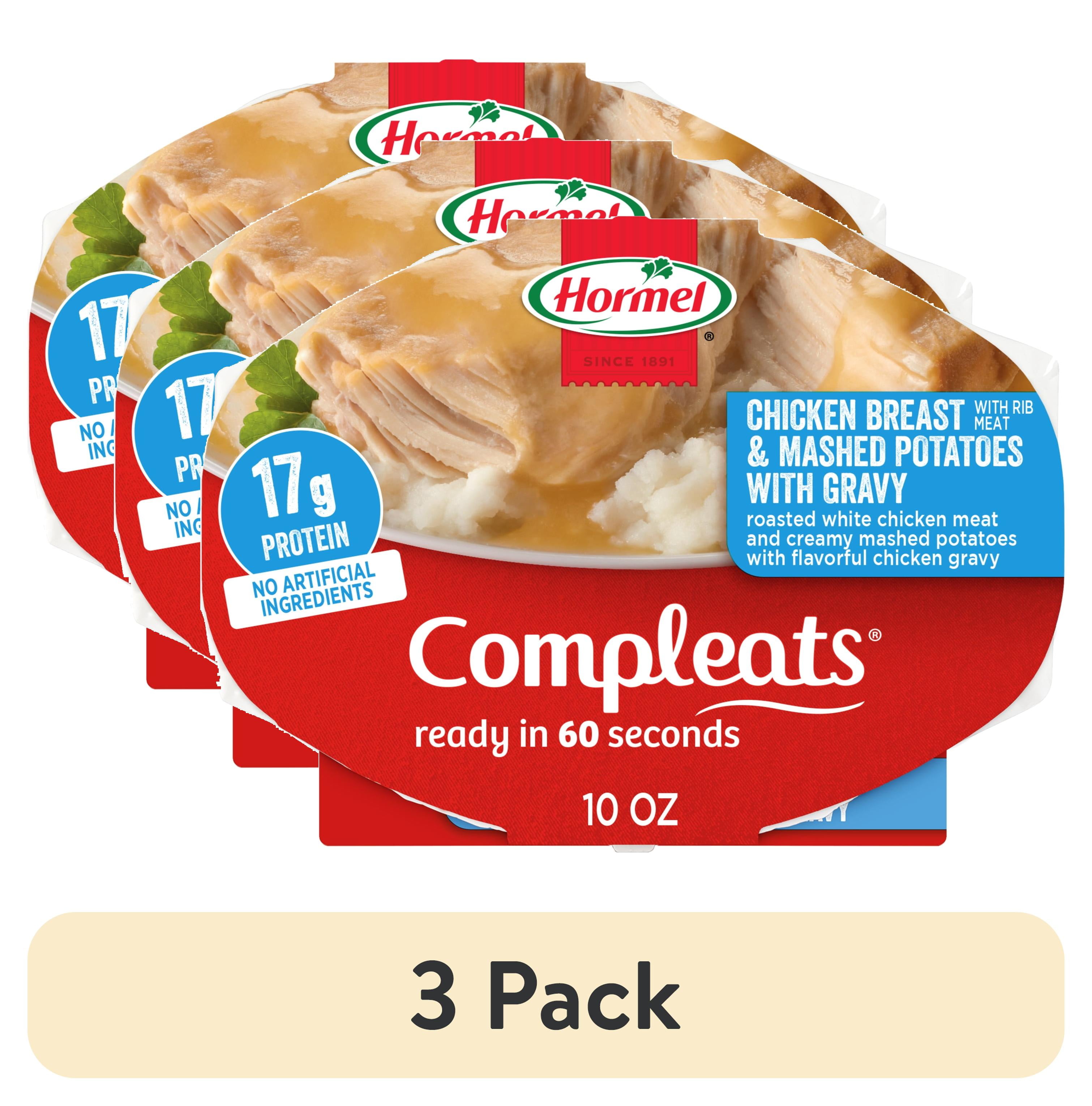 (3 pack) HORMEL COMPLEATS Chicken Breast with Gravy & Mashed Potatoes ...