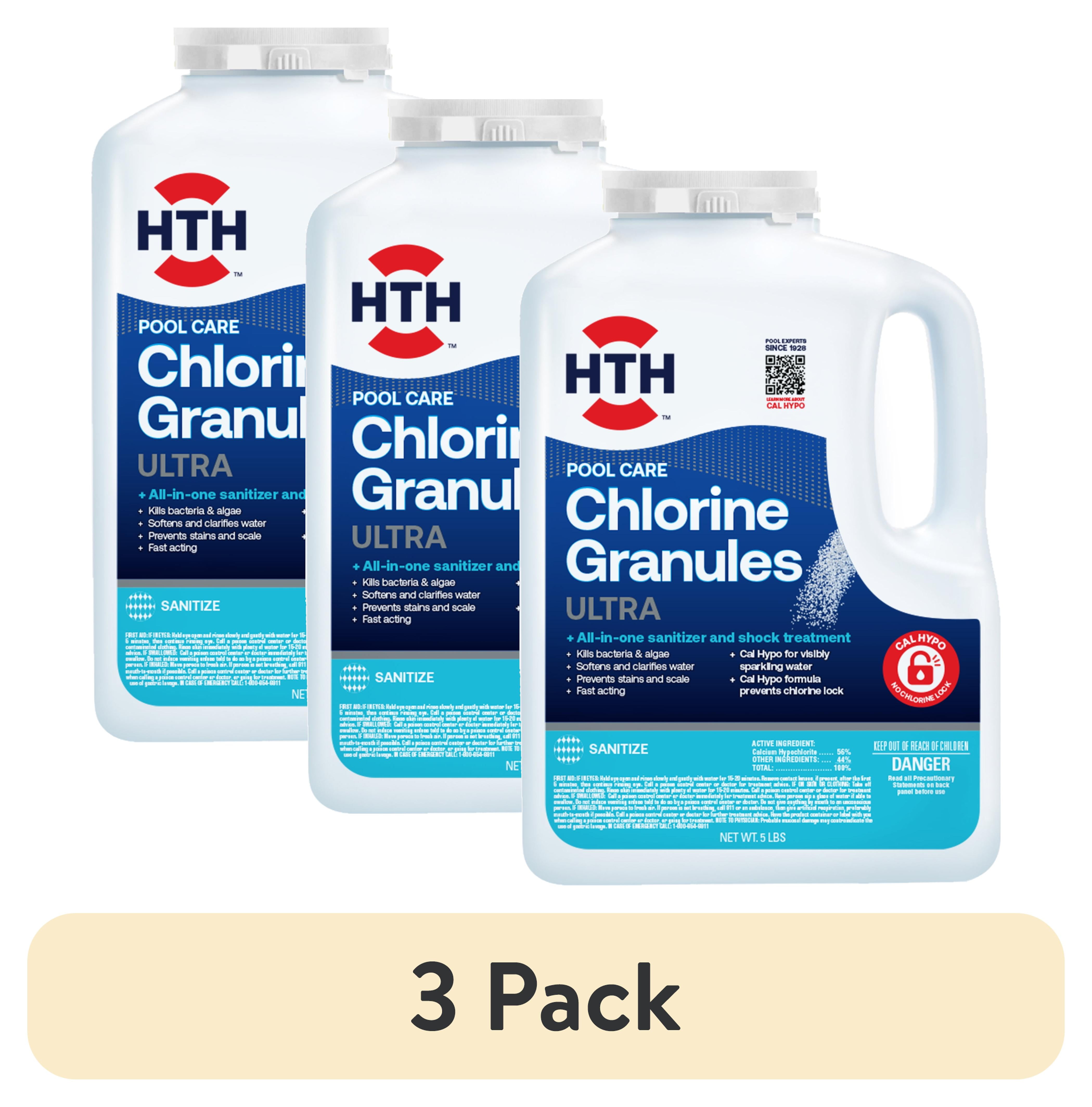 (3 pack) HTH Pool Care Chlorine Granules for Swimming Pool Sanitizer, 5 ...