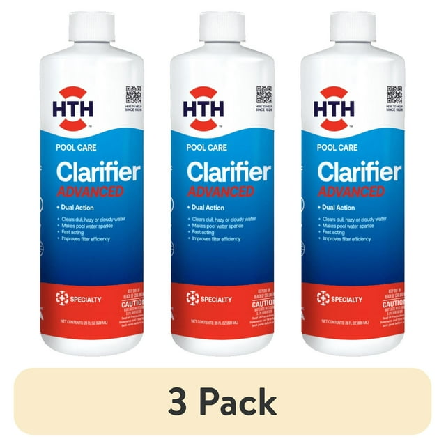 (3 pack) HTH Pool Care Clarifier Advanced for Swimming Pools, Liquid ...