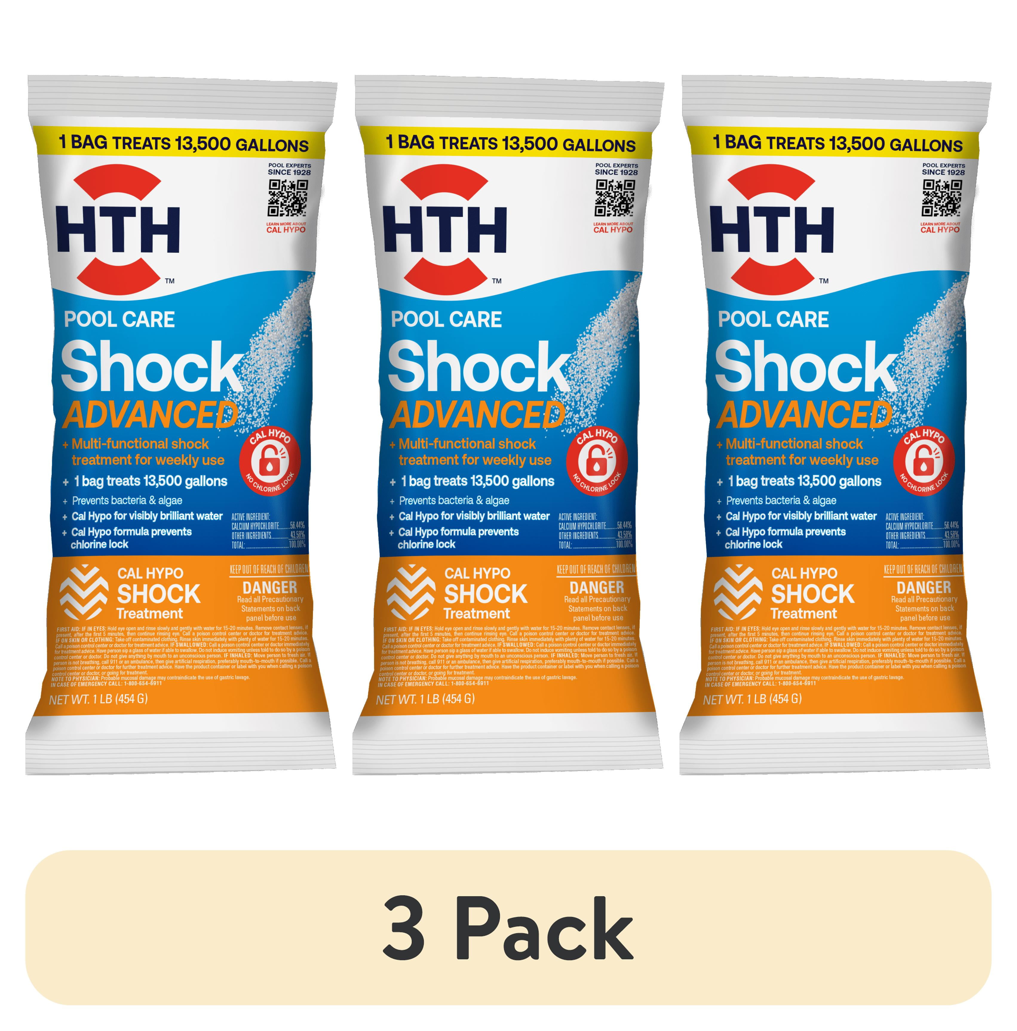 (3 pack) HTH Pool Care Shock Advanced — Granules, 1 lb — Pool Shock ...