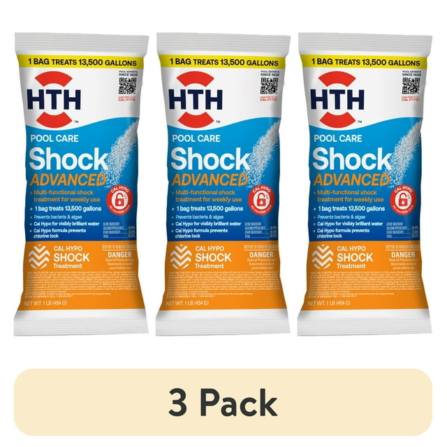 (3 pack) HTH Pool Care Shock Advanced for Swimming Pools, Granules, 1 ...