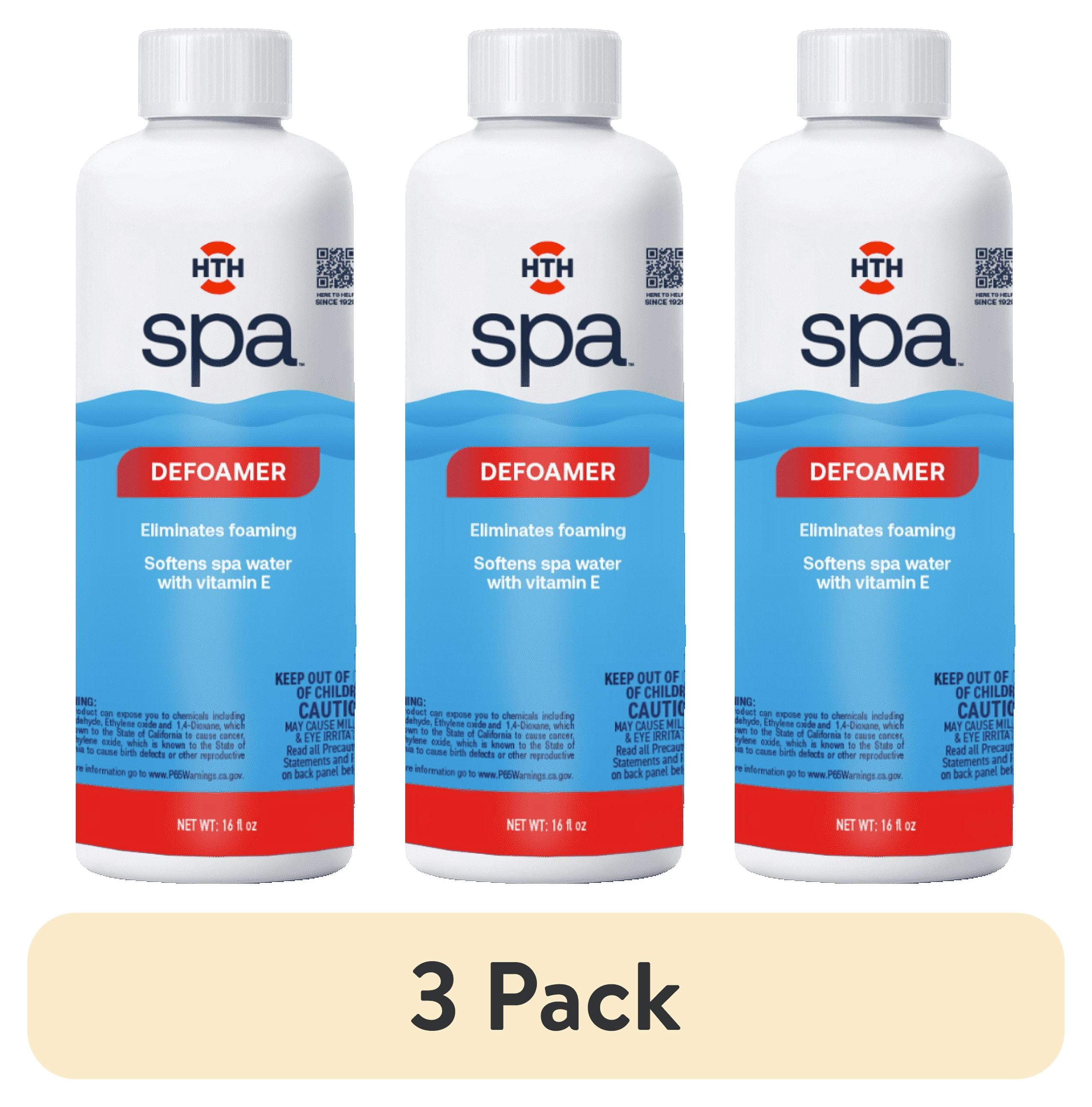 (3 pack) HTH Spa Care Defoamer, Eliminates Foaming, for Crystal Clear ...