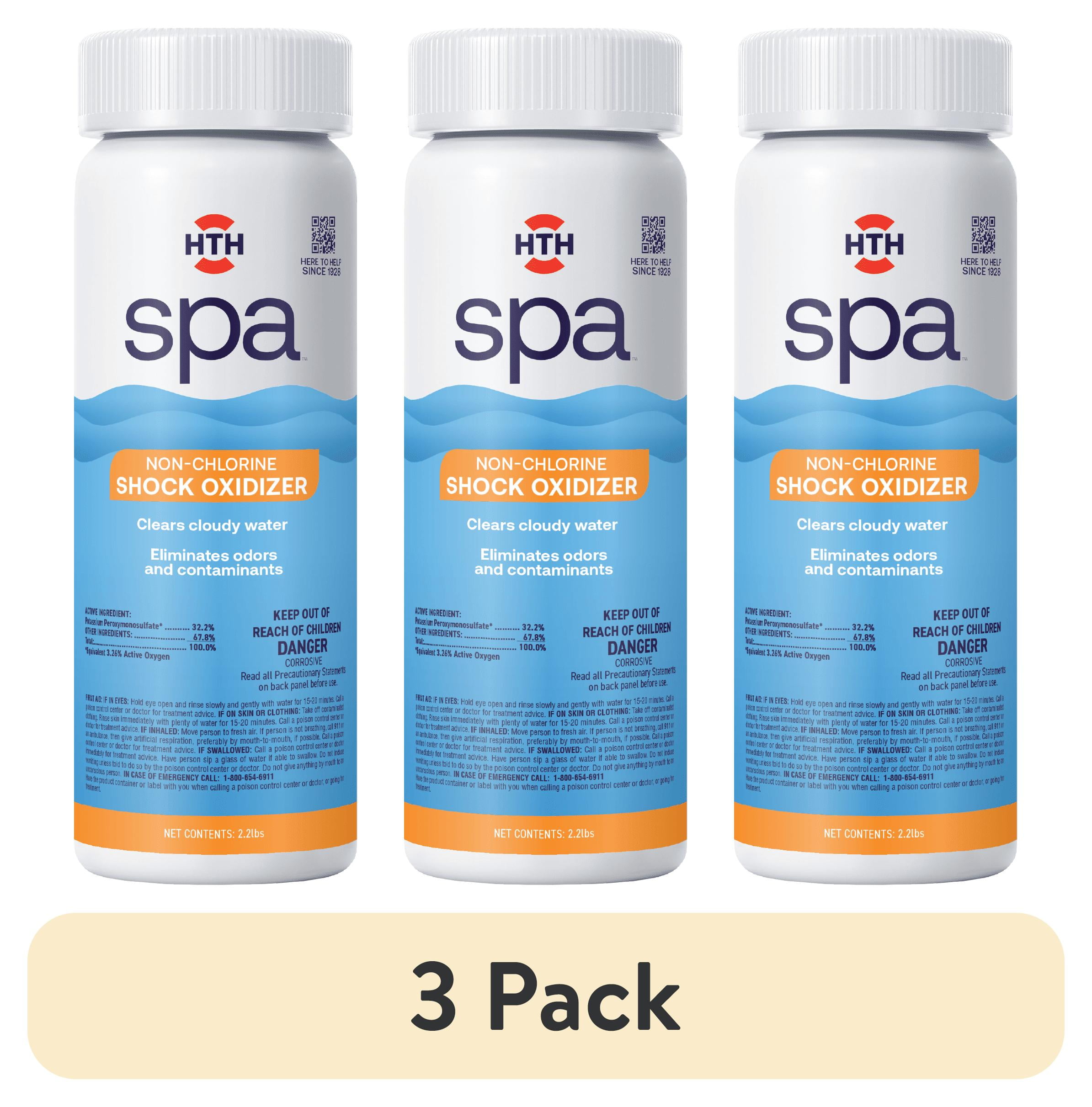 (3 pack) HTH Spa Care Non-Chlorine Shock Oxidizer for Spas and Hot Tubs ...