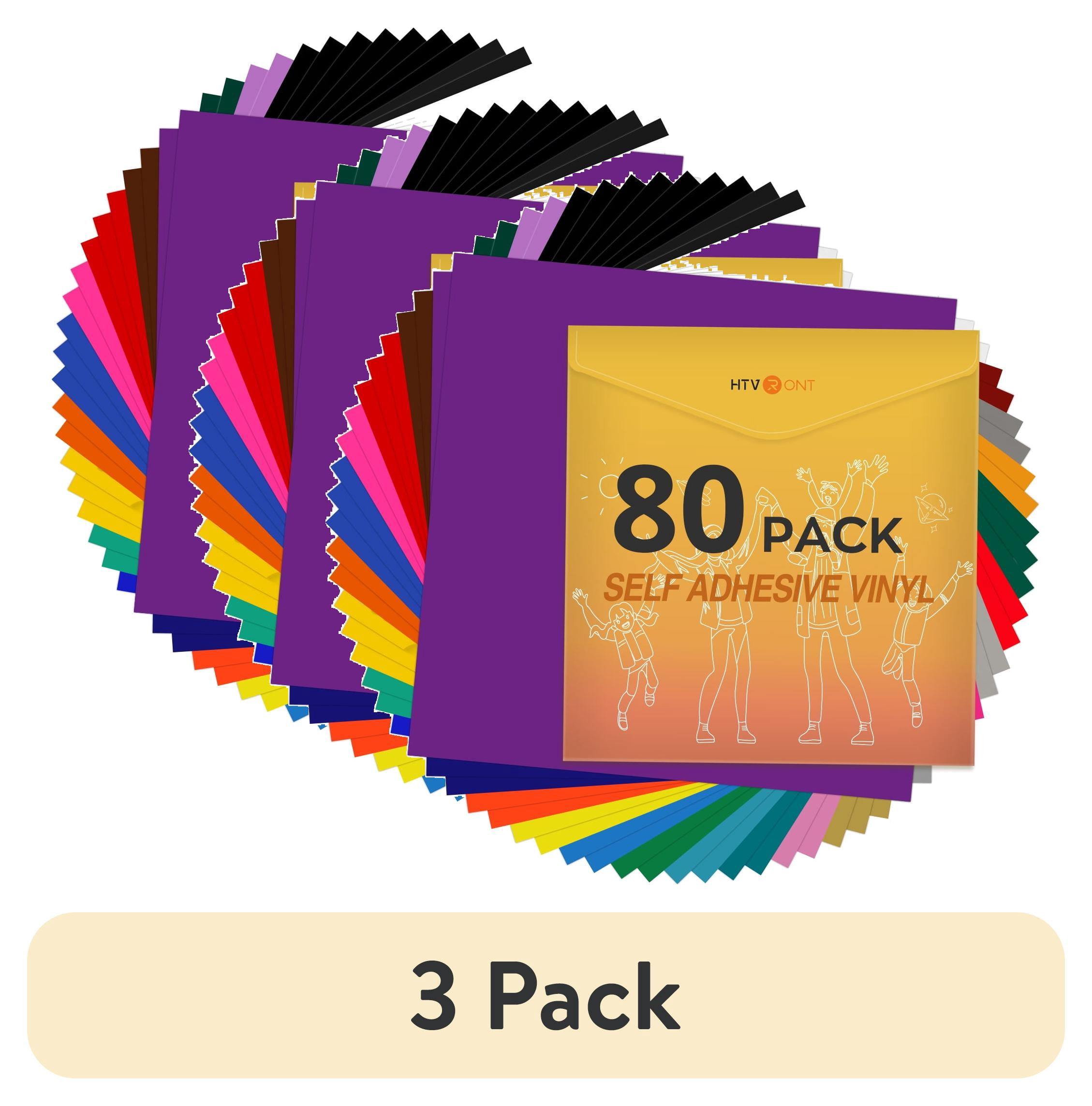 (3 pack) HTVRONT 80PCS 12"X12" Permanent Adhesive Vinyl Sheets for ...