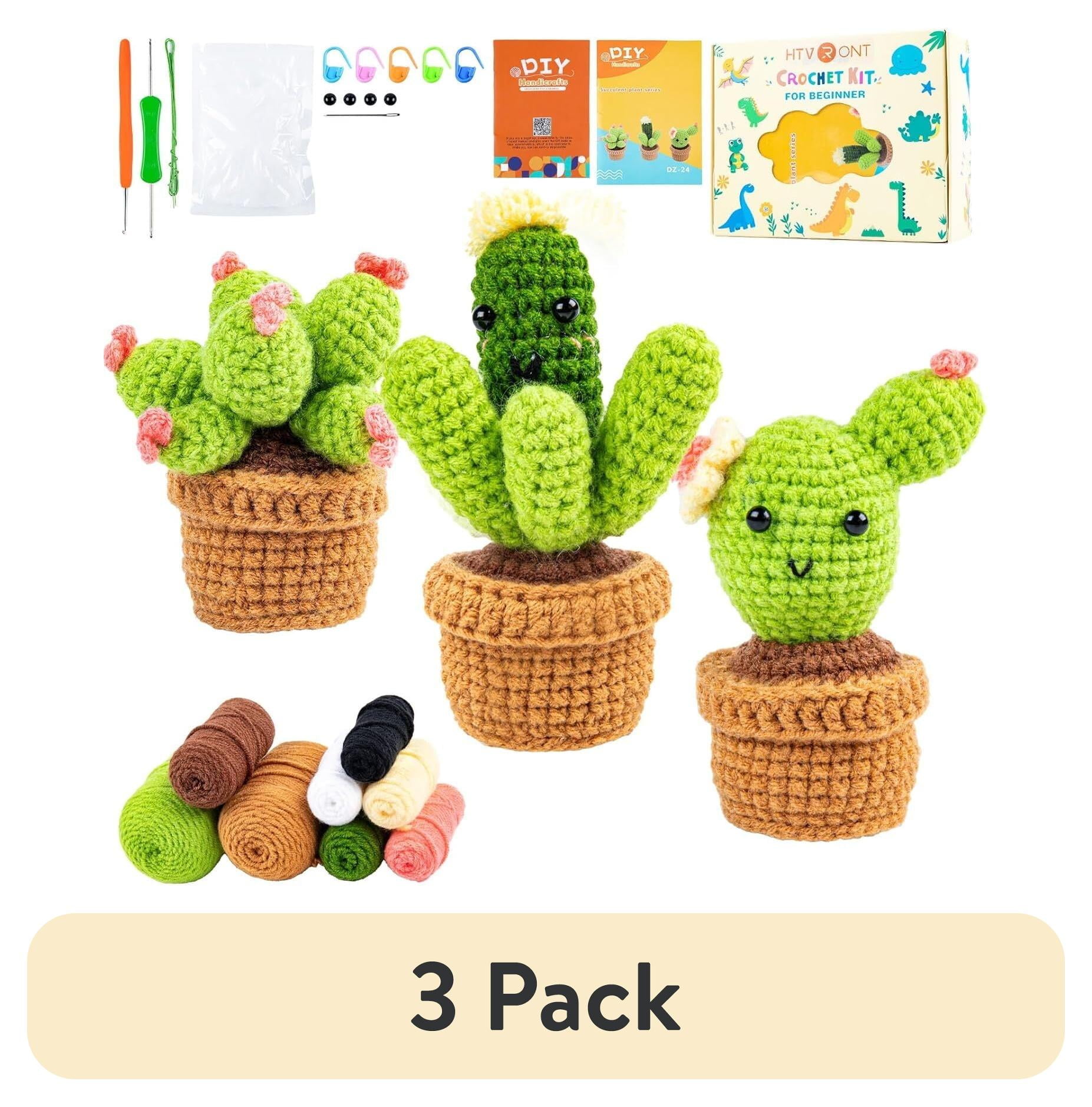 (3 pack) HTVRONT Crochet Kit for Beginners - Complete Crochet Kits with ...