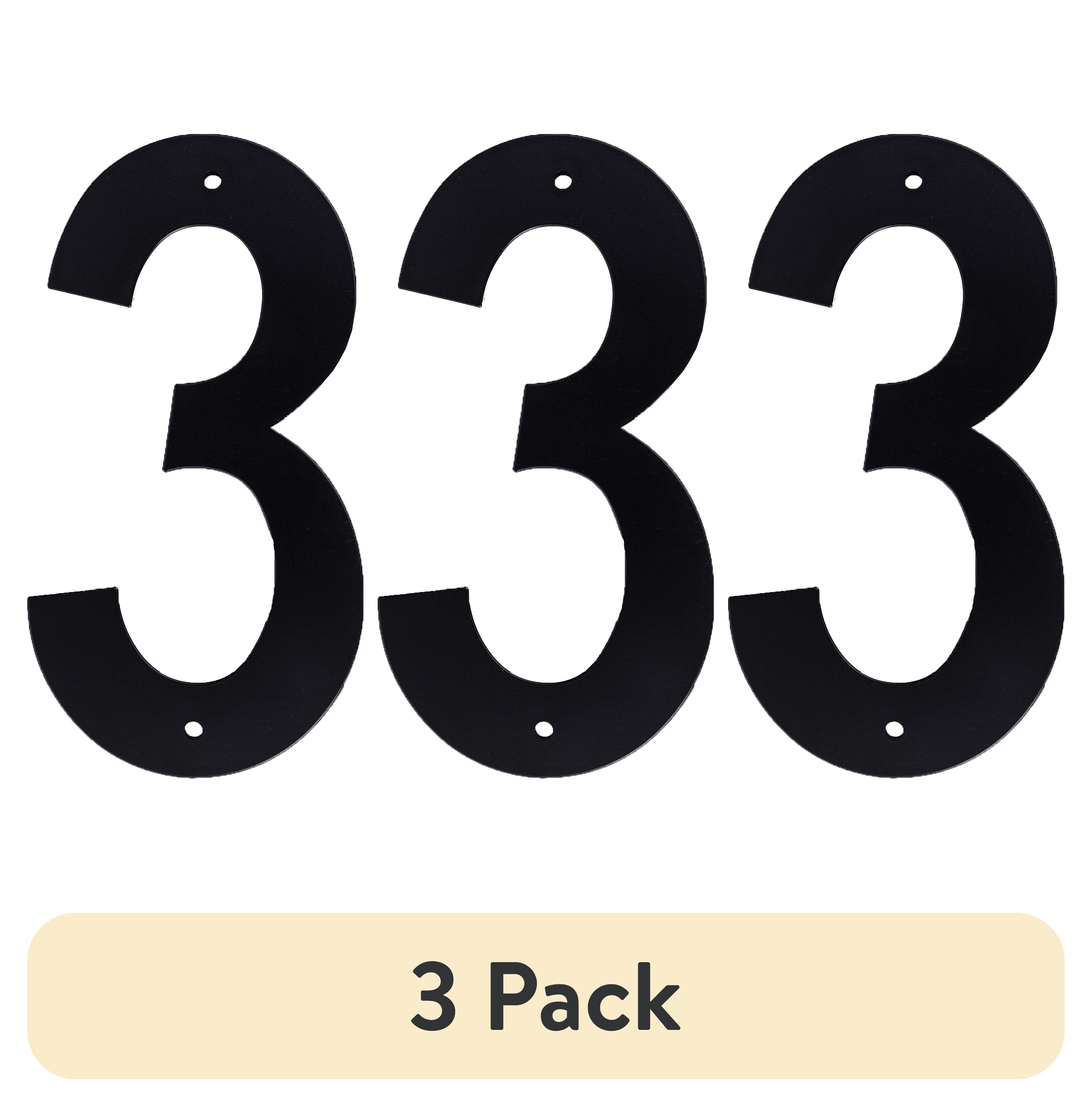 (3 pack) HY-KO 4" Black Plastic Modern Number 3 - Walmart.com
