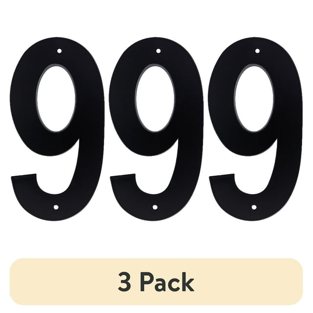 (3 pack) HY-KO 4" Black Plastic Modern Number 9 - Walmart.com
